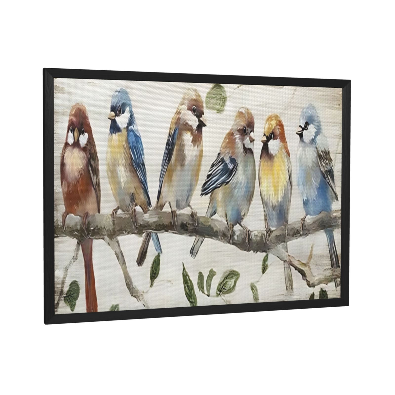ADALE Abstract Birds Canvas Wall Art: Colorful Birds on Wire Picture ...