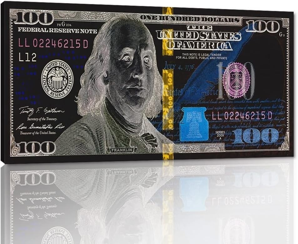 ADALE Abstract Creative 100 Dollar Bill Prt Abstract Benjam Franjl ...