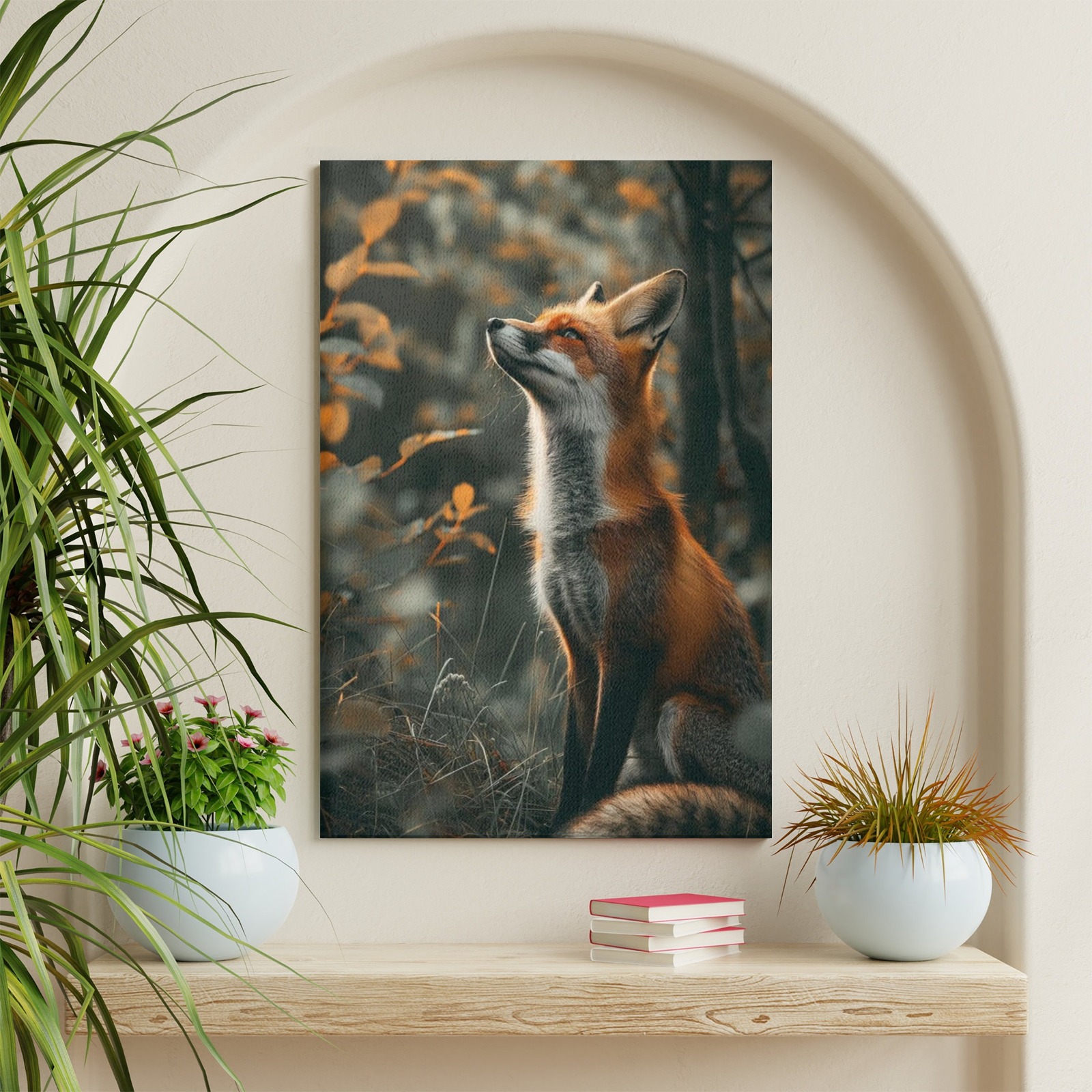 ADALE Abstract Fox Wall Art Orange Fox Canvas Painting Gothic Animal ...