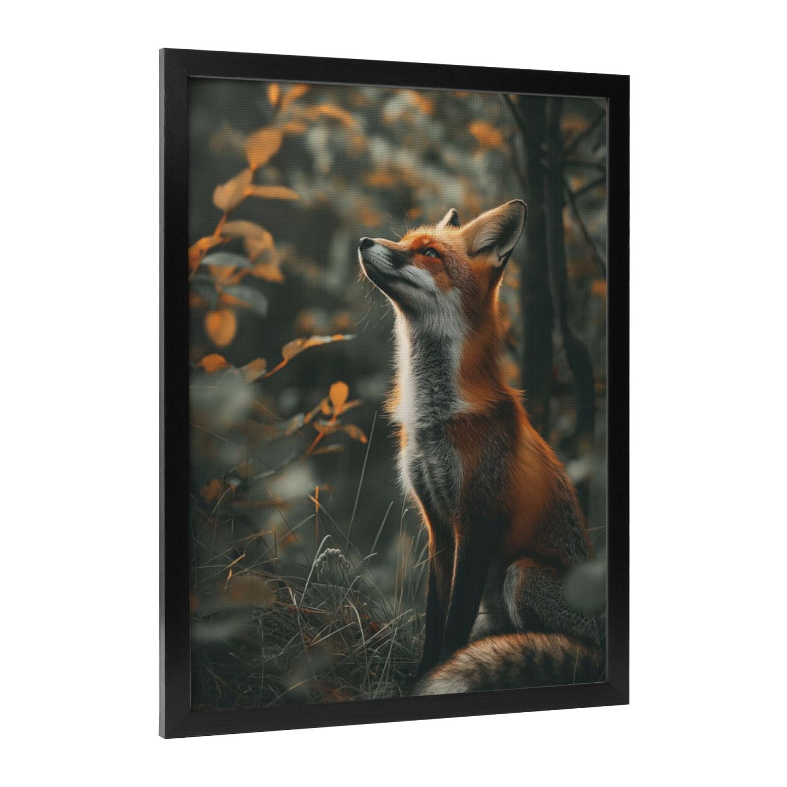 ADALE Abstract Fox Wall Art Orange Fox Canvas Painting Gothic Animal ...