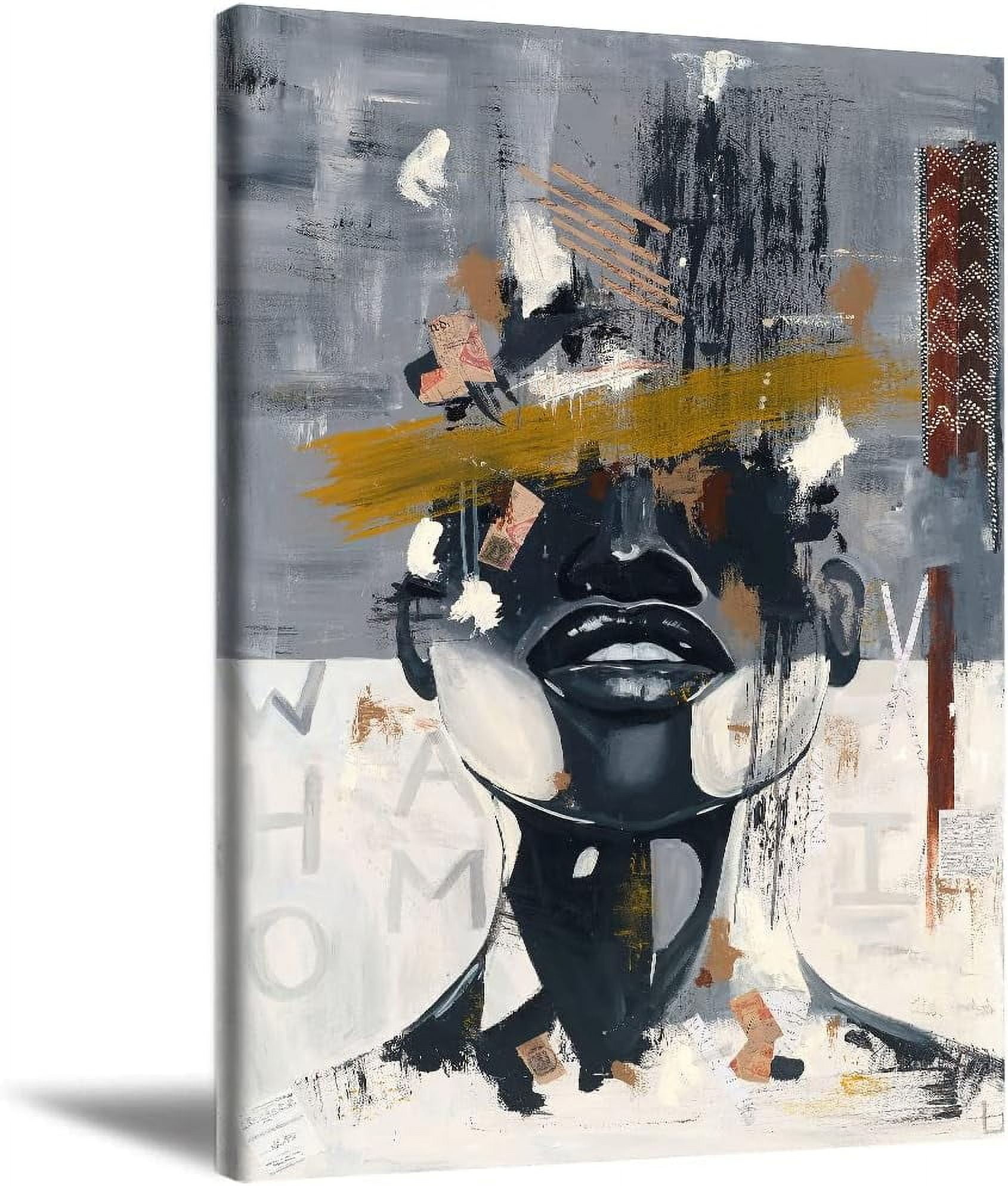 ADALE African American Wall Art Black Woman Wall Art Graffiti Painting Poster Abstract Wall art ...