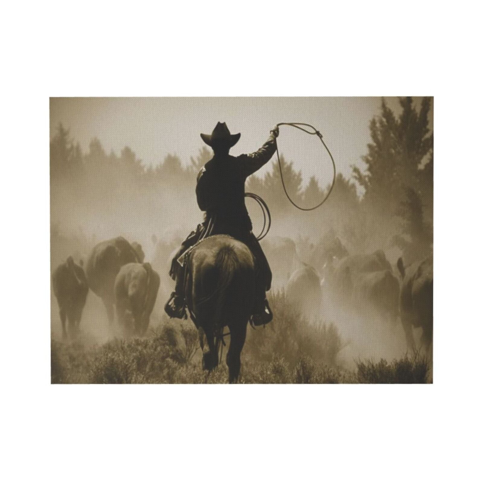 ADALE Animal Canvas Wall Art Bathroom Bedroom Kitchen, Rope and Ride ...