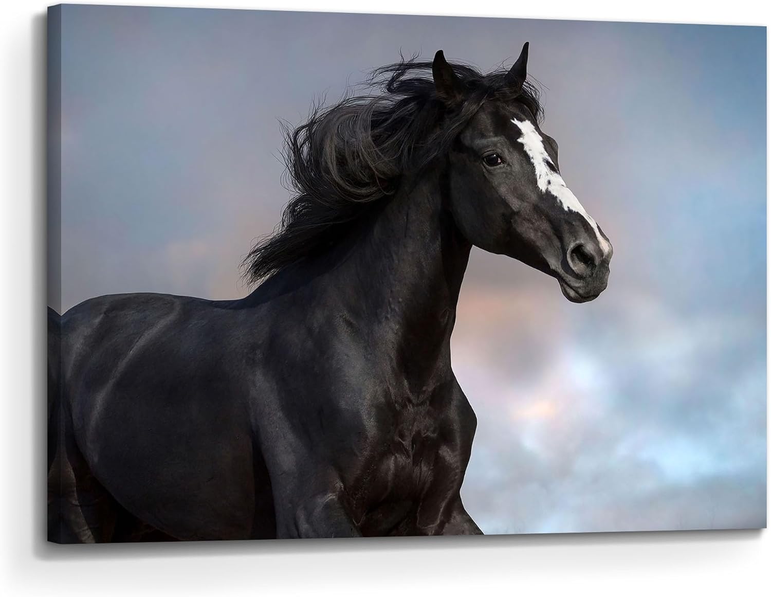 ADALE Animal Horse Canvas Wall Art: Galloping Horses Picture Farm ...