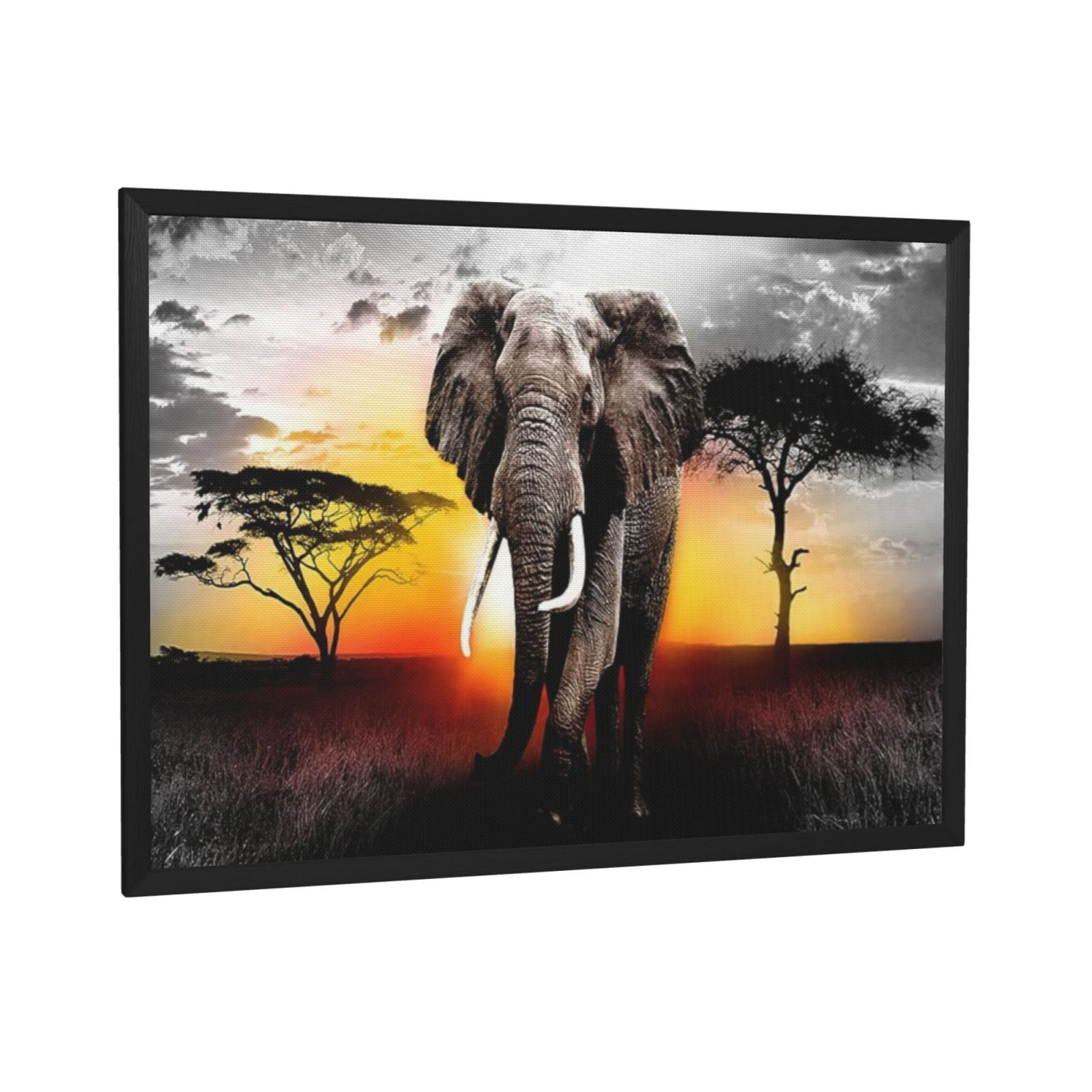 ADALE Animal Wall Art Pictures for Living Room Decor Walking Elephant ...