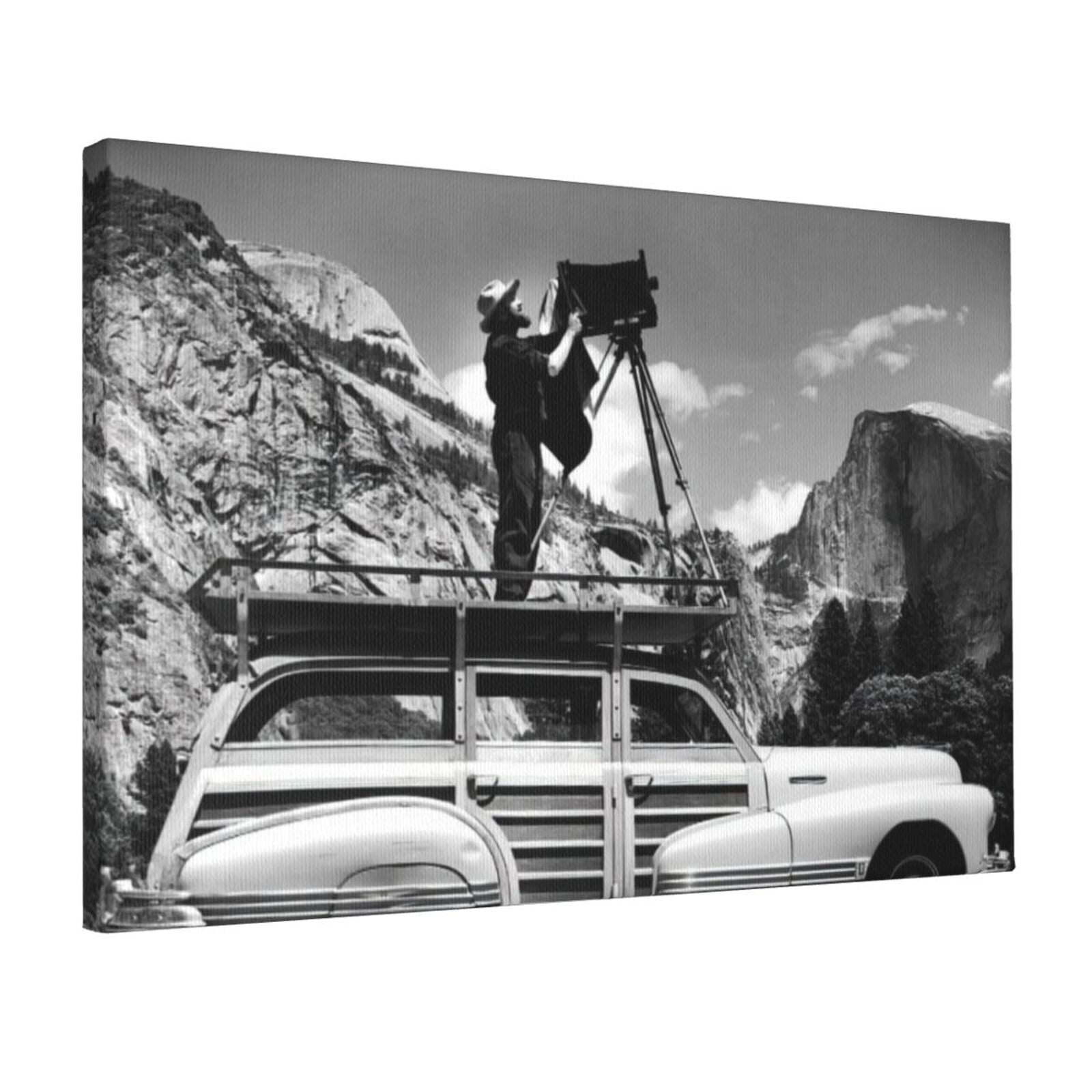 ADALE Ansel Adams at Half Dome, Yosemite, California Canvas Art Poster ...