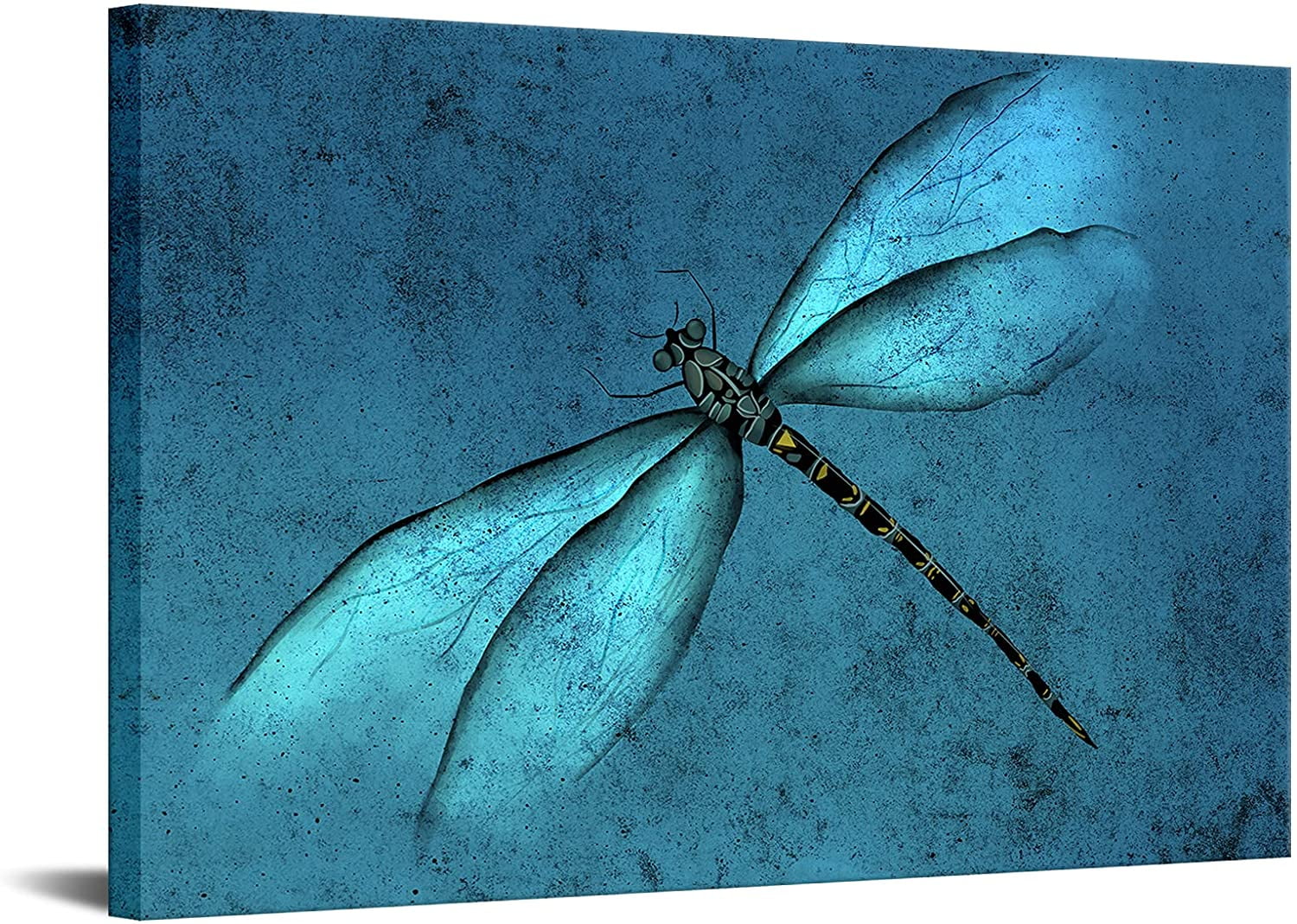 ADALE Art with Dragonfly Canvas Teal Wall Art Insect Animal Picture ...
