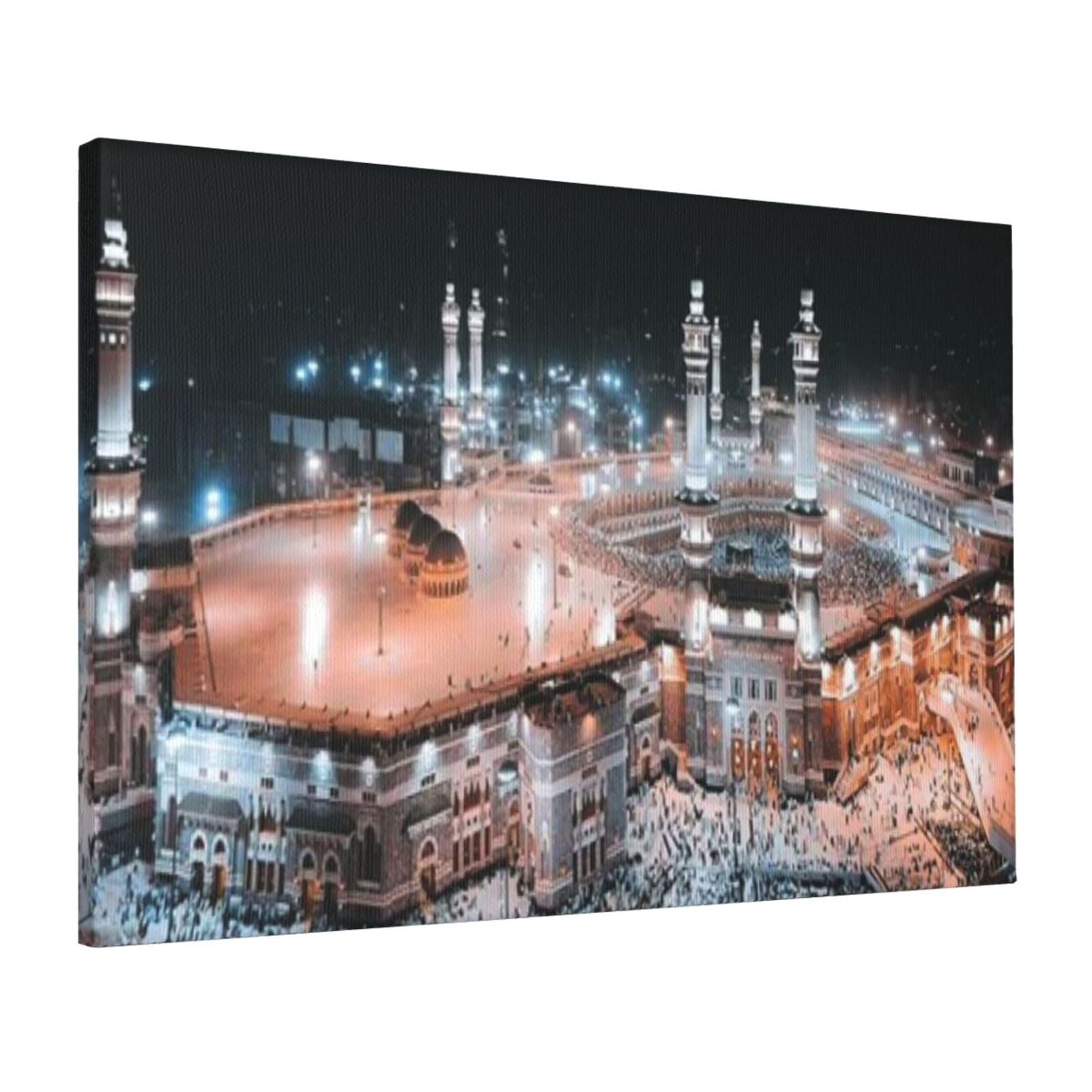 ADALE BRoleo Islamic Painting Makka Madina Posters Kaba Picture Prints On Canvas Islam Wall Art ...