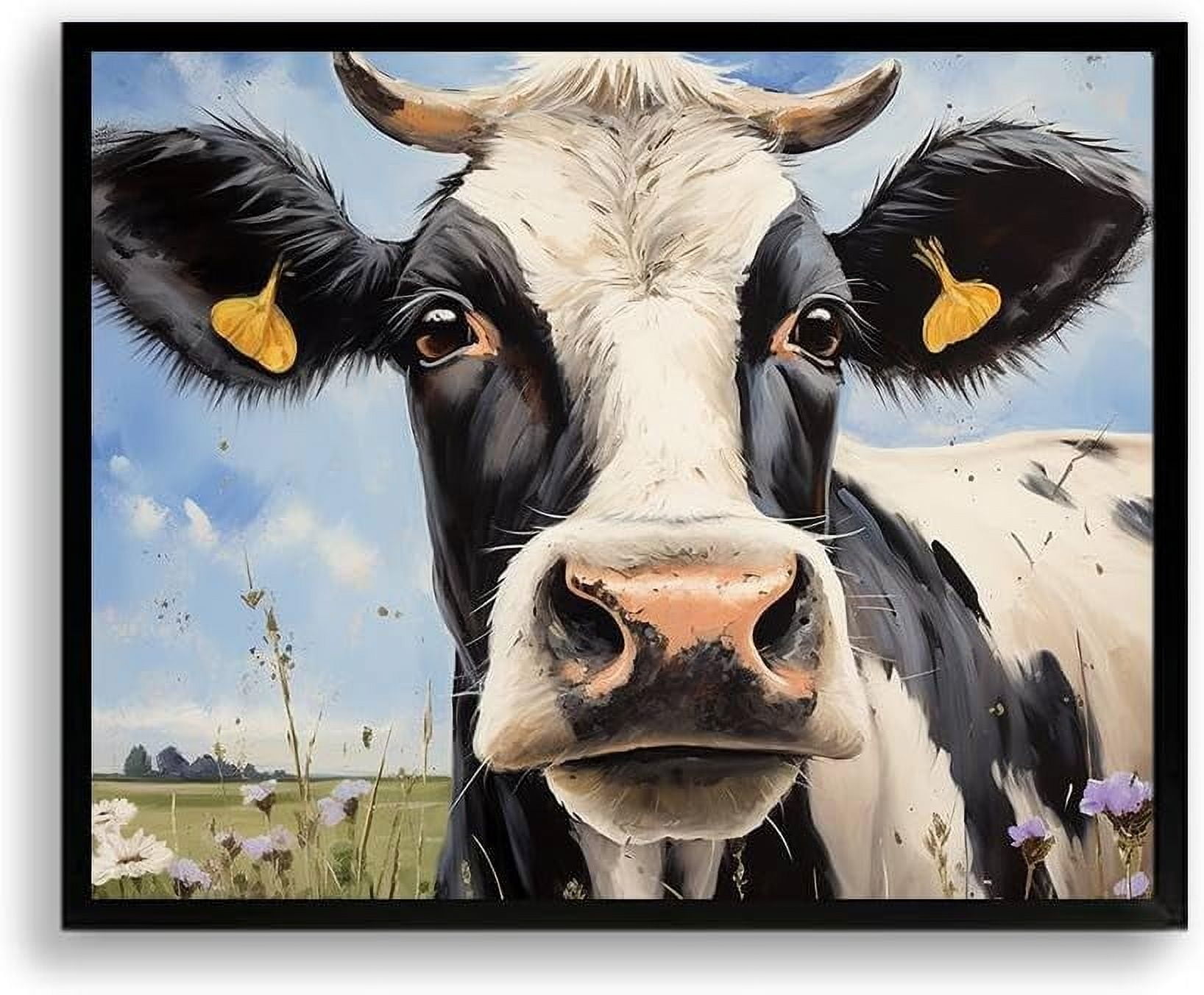 ADALE Bathroom Wall Decor Art Cute Baby Cow Canvas Wall Art Pictures in ...