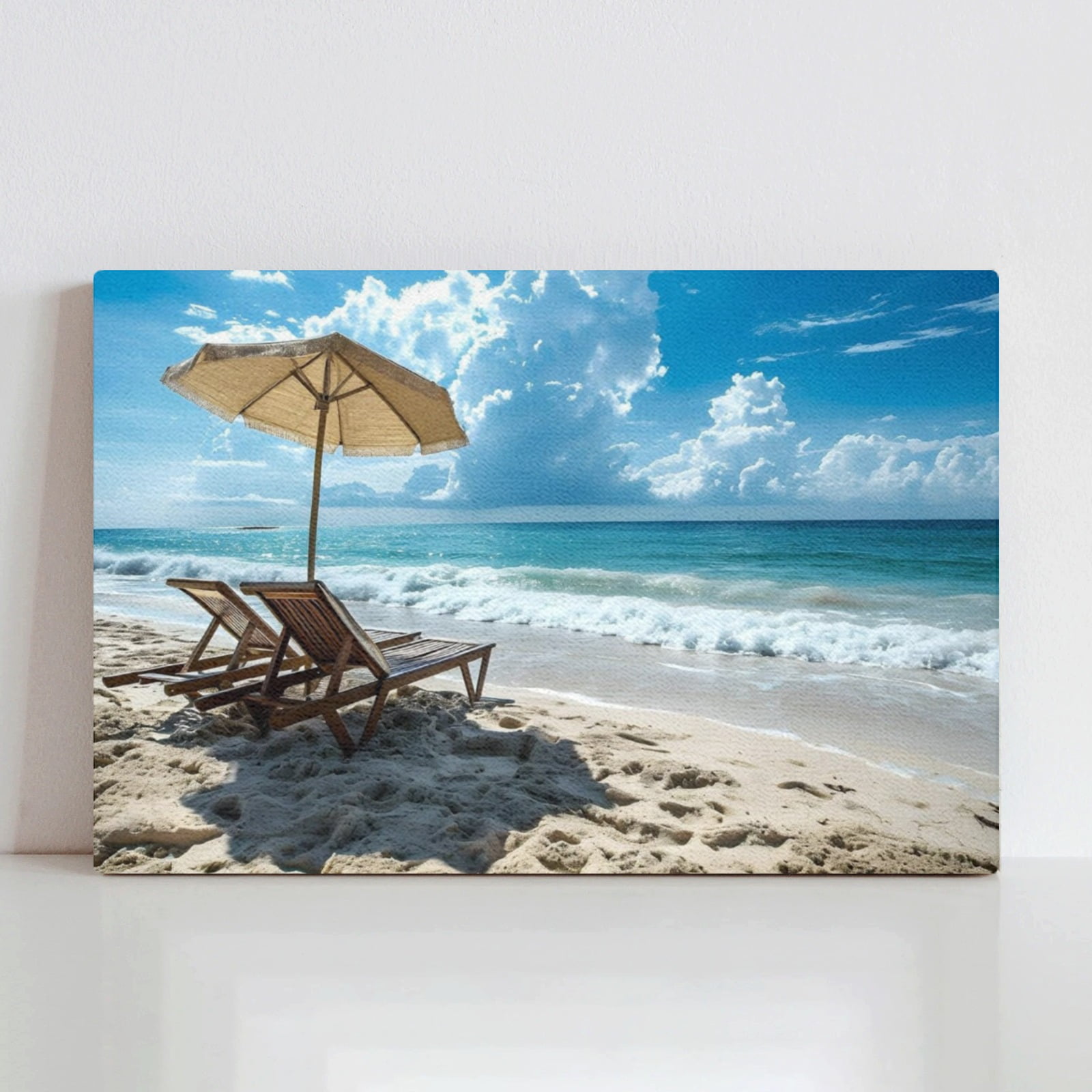 ADALE Bathroom Wall Decor Blue Ocean Sea Wall Art Nature Landscape Canvas Prints Picture Beach ...