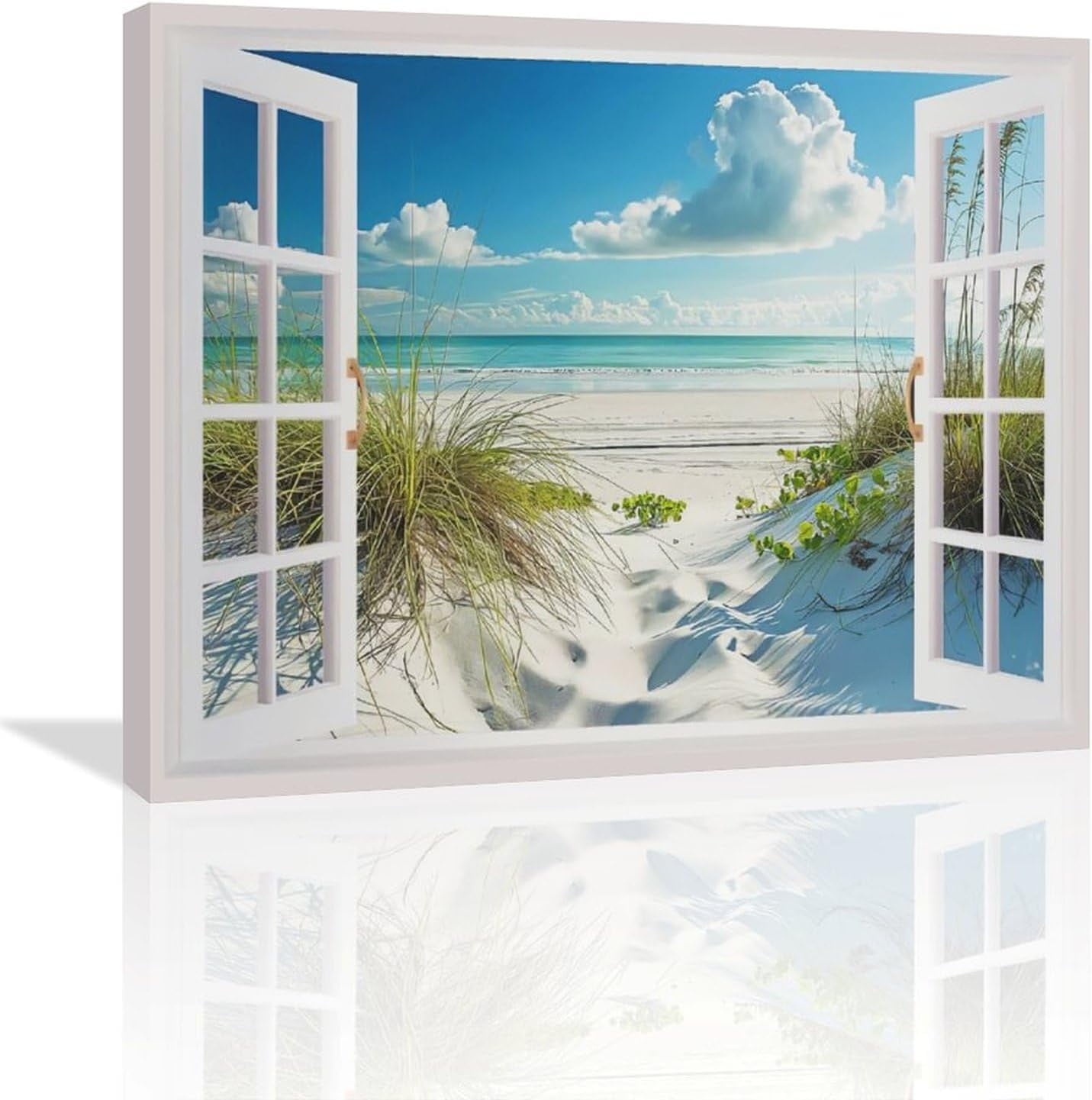 ADALE Beach Bathroom Wall Art Coastal Beach Ocean Pictures Wall Decor ...