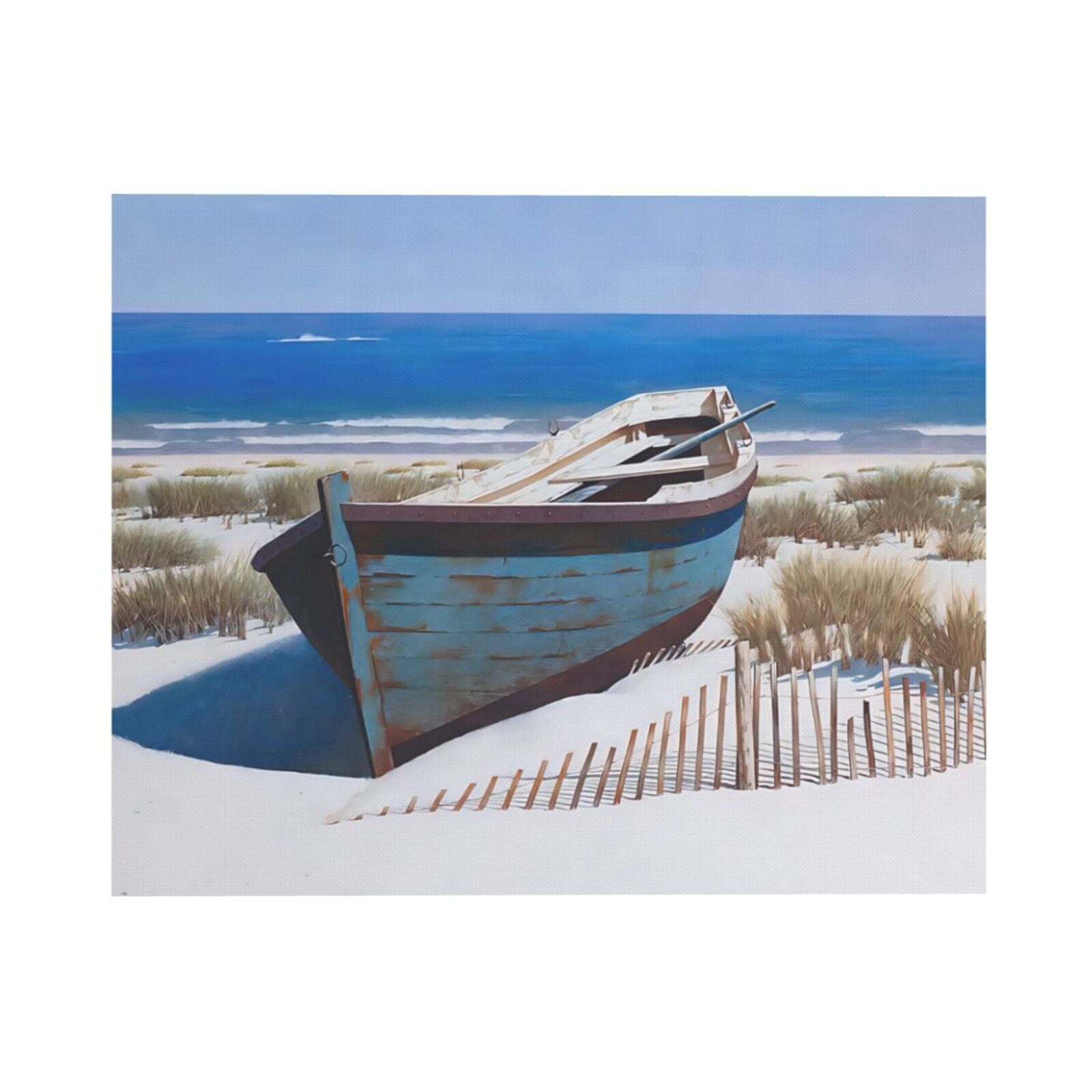 ADALE Beach Canvas Wall Art, Blue Ocean Pictures Coastal Art Painting ...