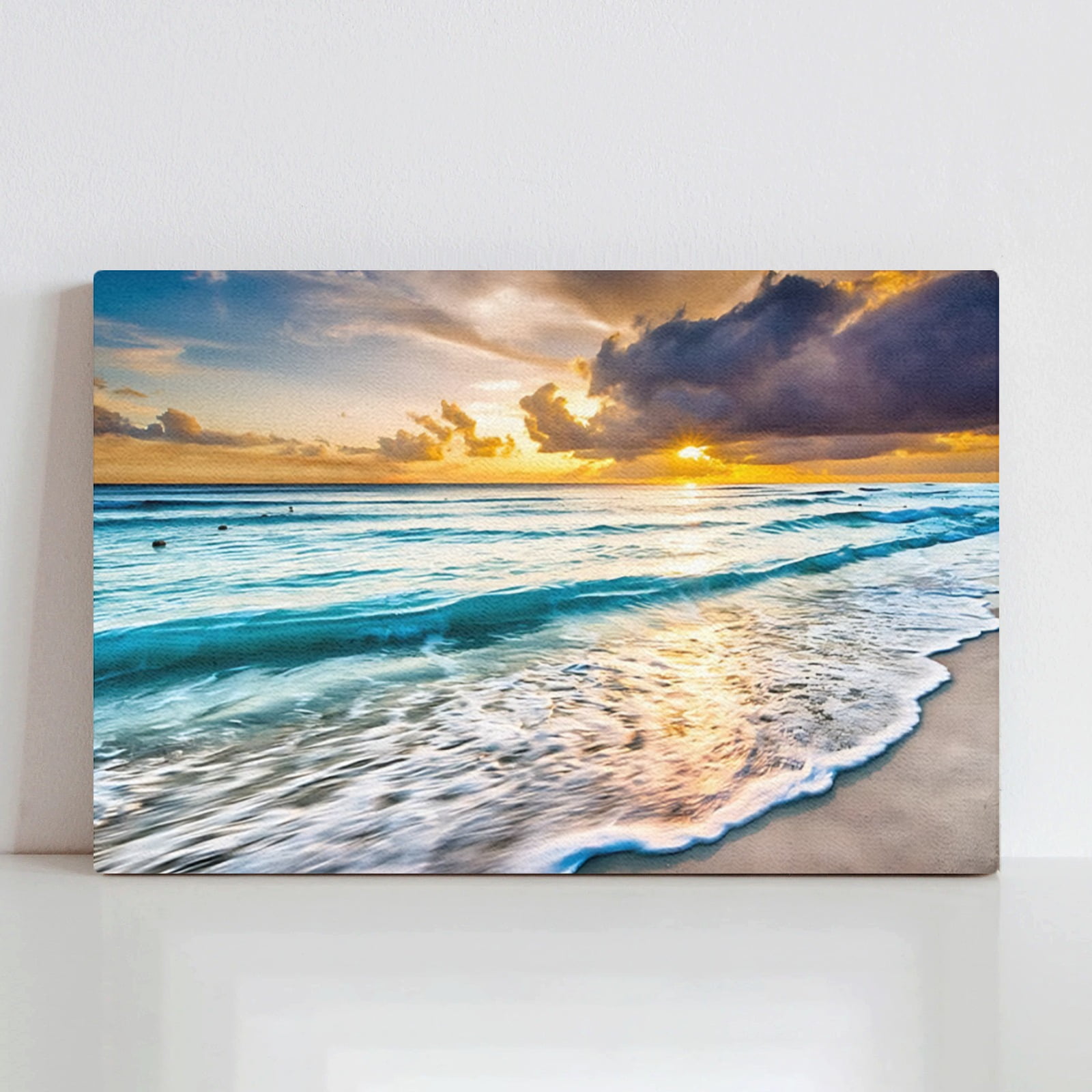 ADALE Beach Canvas Wall Art Seascape Theme Pictures Home Decor Blue ...
