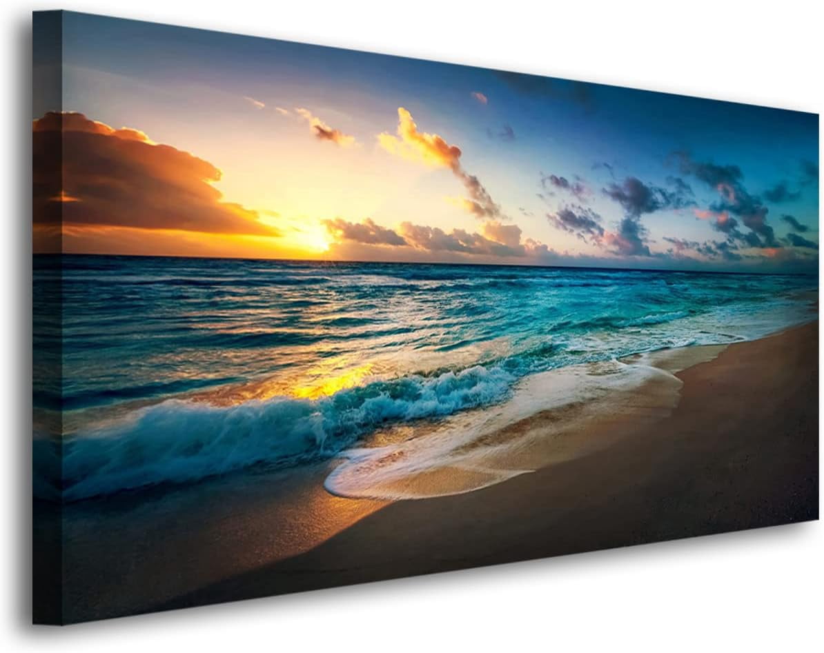ADALE Beach Canvas Wall Art for Living Room Bedroom Home Decor Mordern ...