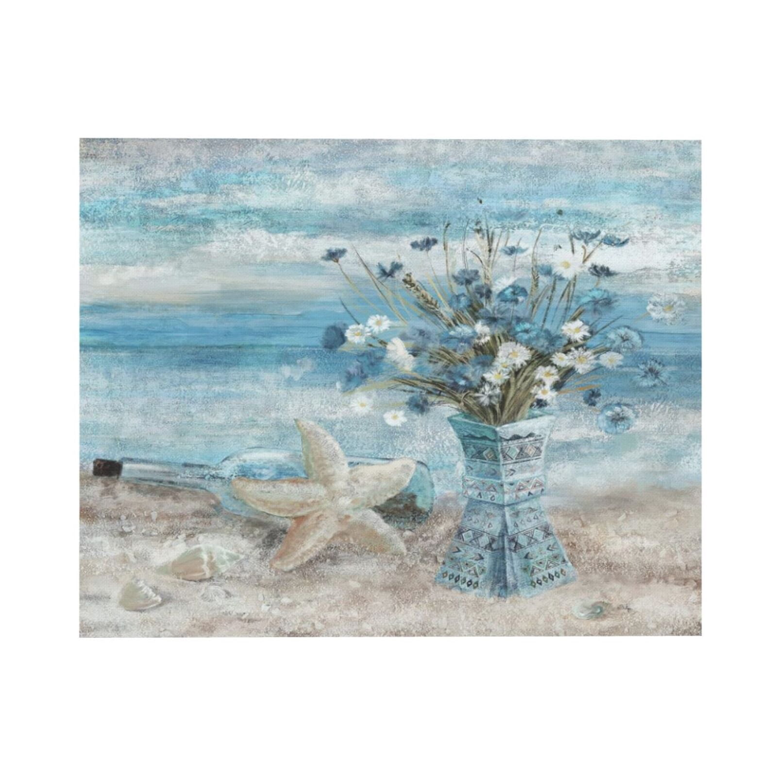 ADALE Beach Wall Art for Living Room Blue Ocean Theme Canvas Print ...