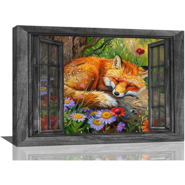 ADALE Bedroom Wall Art Farmhouse Fox Wall Decor Rustic Country Fox ...