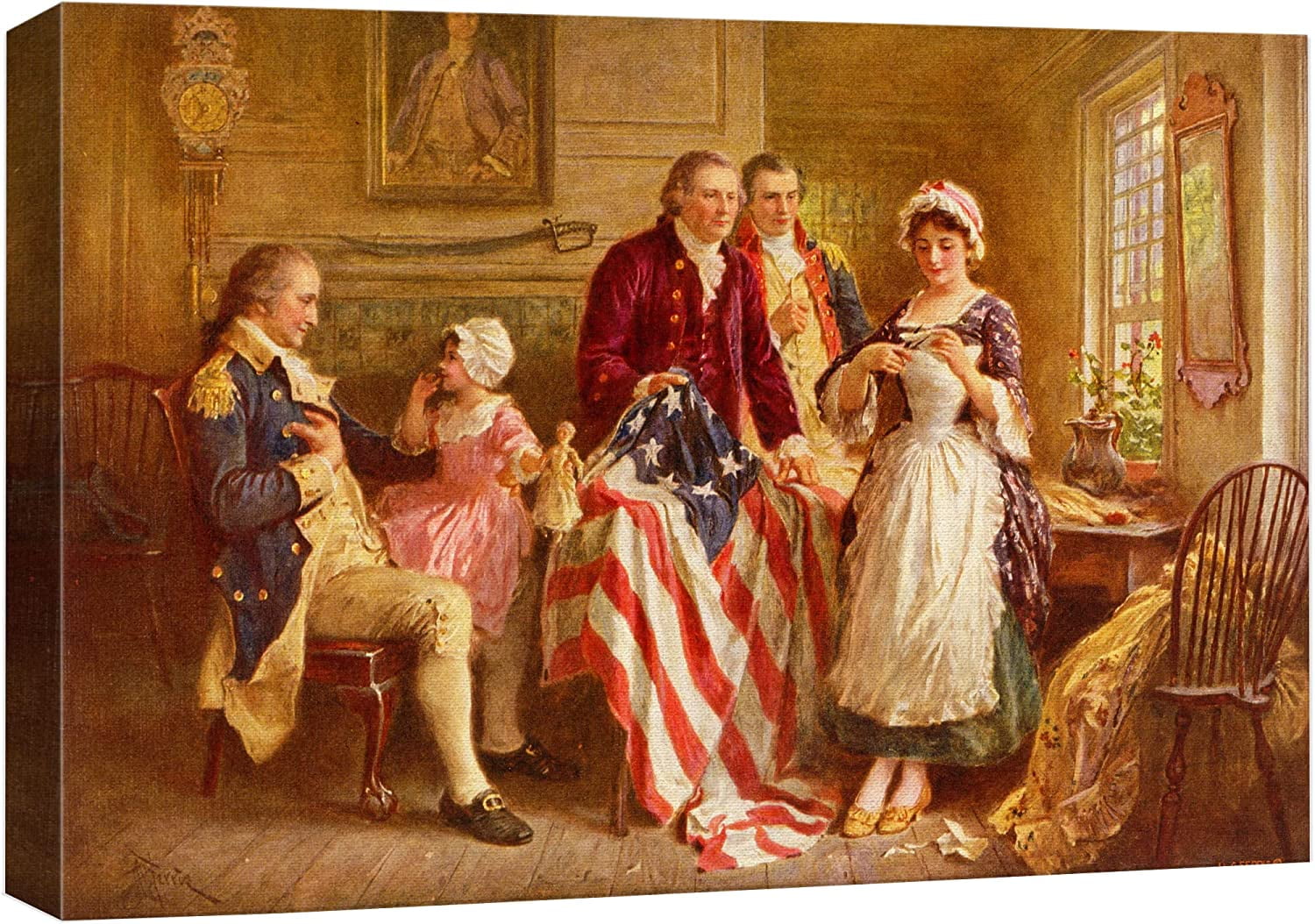 ADALE - Betsy Ross 1777 by Jean Leon Gerome Ferris - Canvas Prt Wall ...