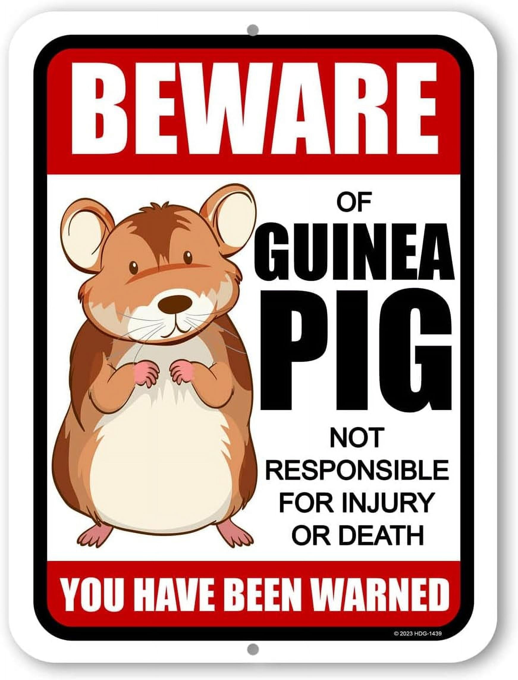 ADALE Beware Of Guinea Pig Not Responsible for Injury Or Death, Tin ...