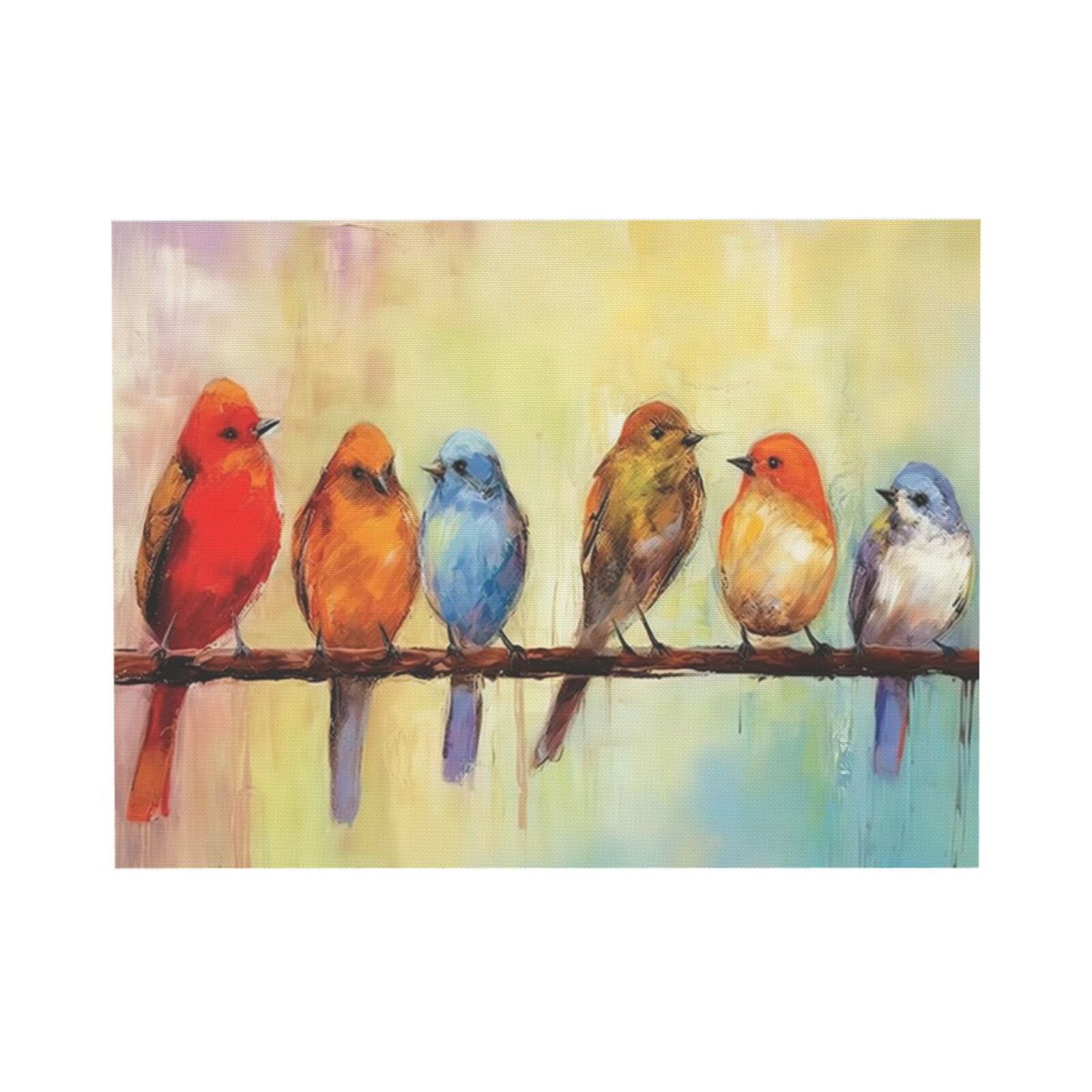 ADALE Bird Pictures Wall Decor Colorful Animal Canvas Wall Art Abstract ...