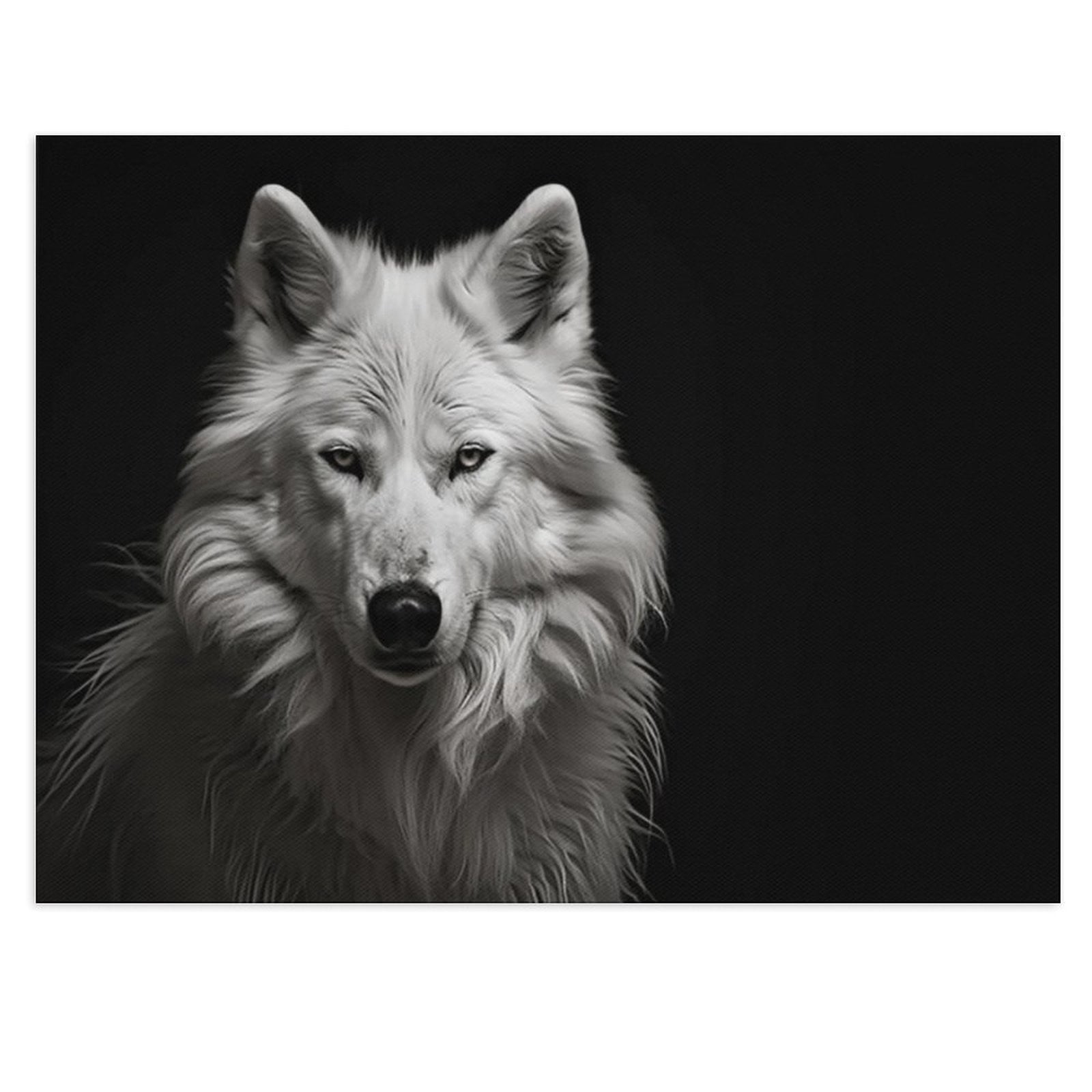 ADALE Black And White Wolf Canvas Painting Modern Abstract Wall Art ...