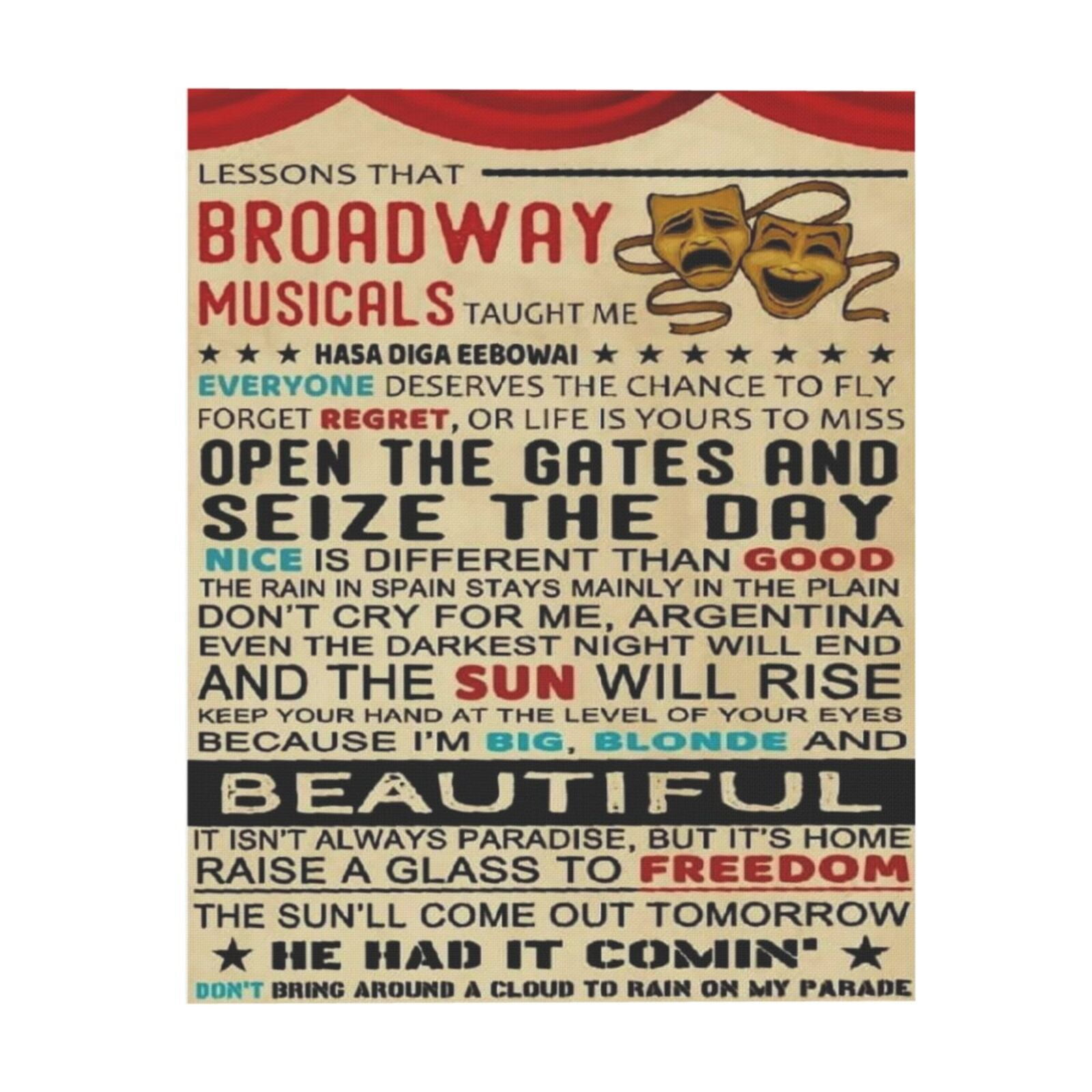 ADALE Broadway Musical Posters Vintage Art Framed Canvas Wall Art ...