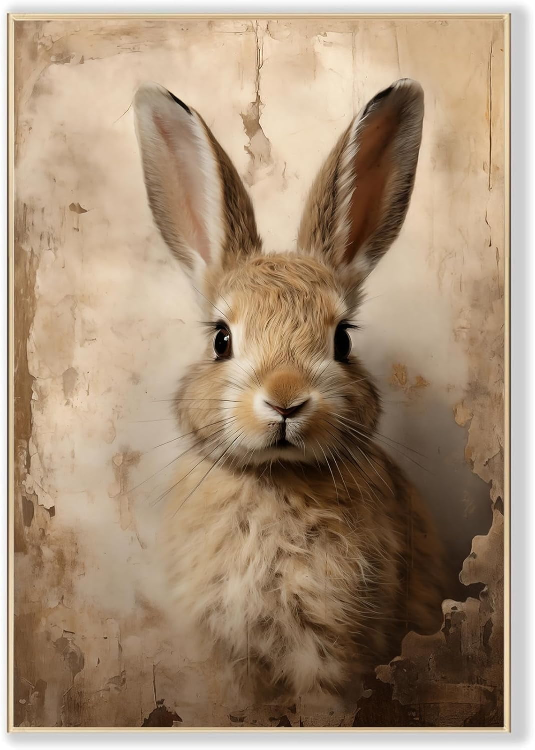ADALE Bunny Rabbit Canvas Wall Art Vintage Rabbit Painting Animal ...