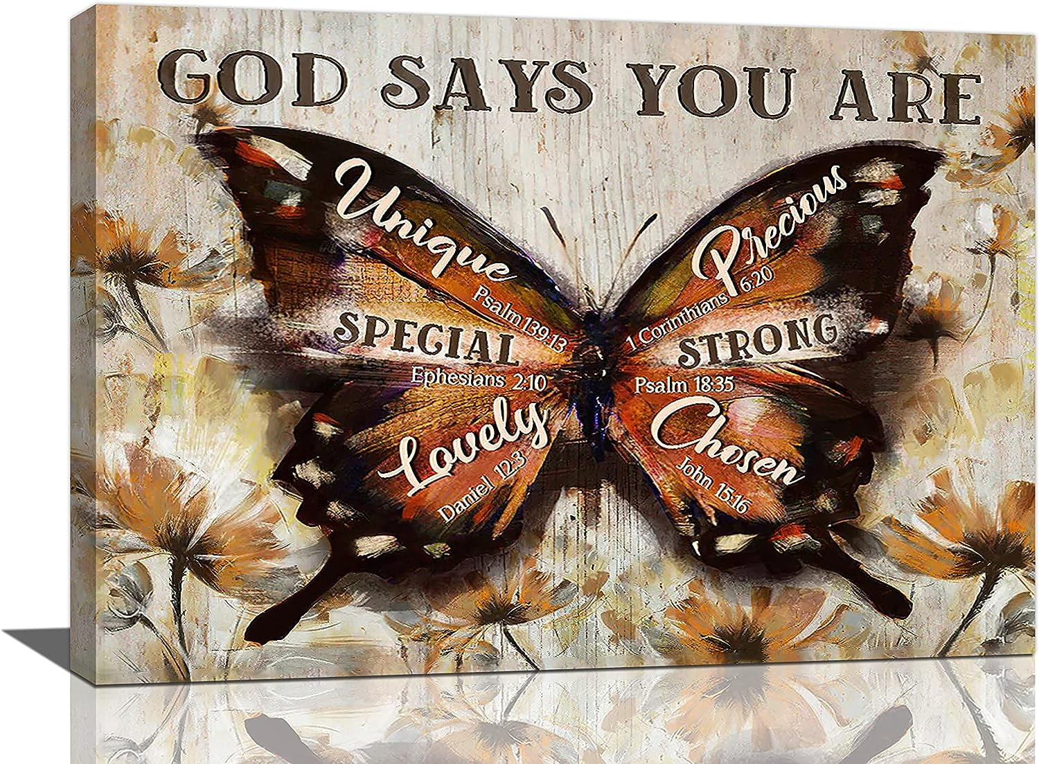 ADALE Butterfly Wall Art Christian Butterfly Pictures Wall Decor Bible ...