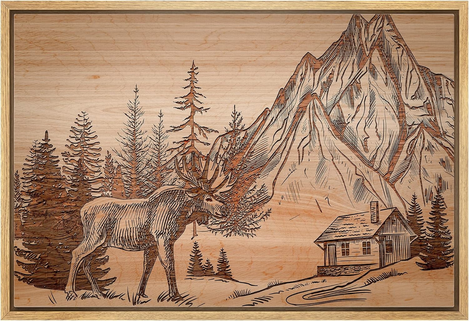 ADALE Canvas Print Wall Art Galloping White, Brown & Black Horses ...