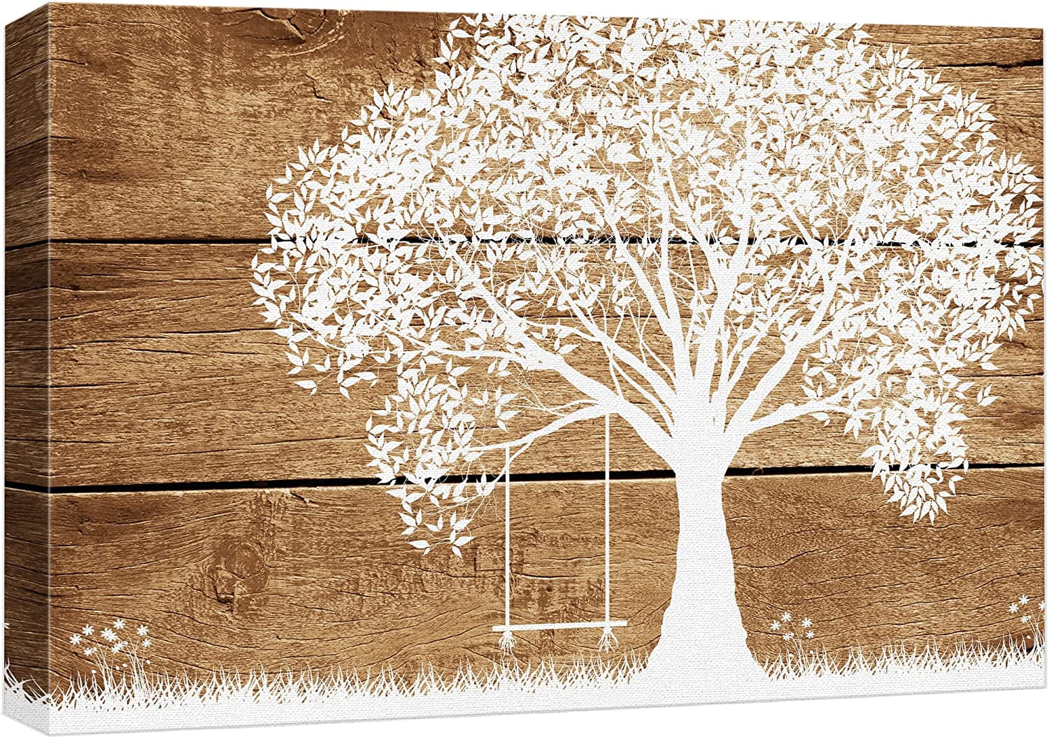 ADALE Canvas Print Wall Art Galloping White, Brown & Black Horses ...