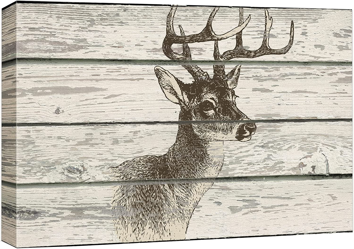 ADALE Canvas Print Wall Art Galloping White, Brown & Black Horses ...