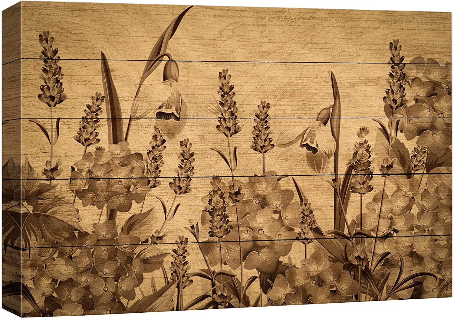 ADALE Canvas Print Wall Art Galloping White, Brown & Black Horses Animals Wildlife Wood Panels ...