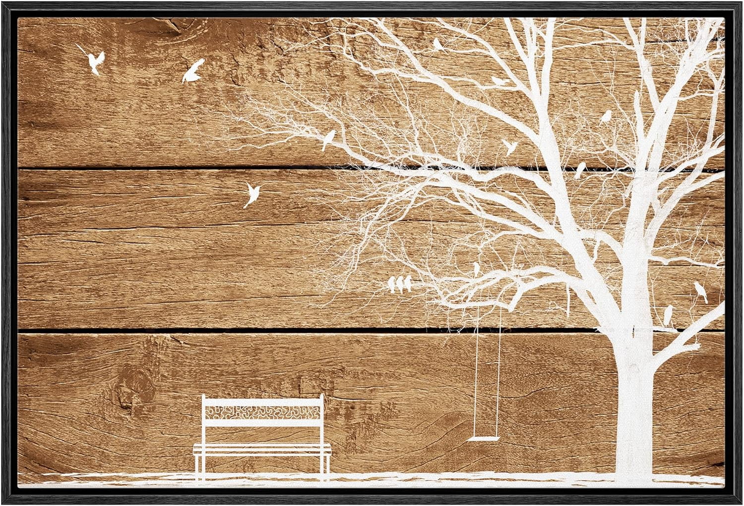 ADALE Canvas Print Wall Art Galloping White, Brown & Black Horses ...