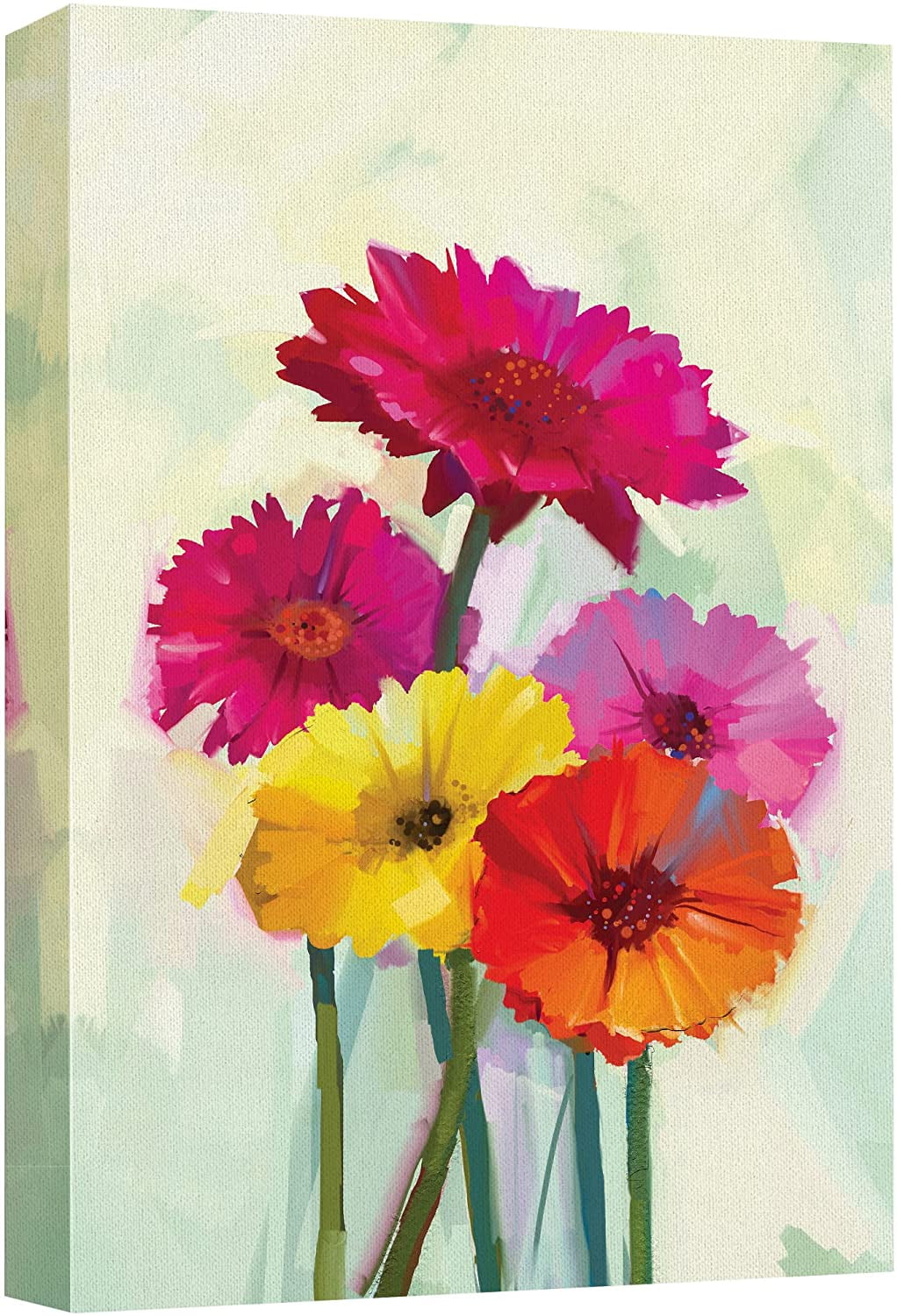 ADALE Canvas Print Wall Art Hummingbird Flies On White Carnation Flower ...