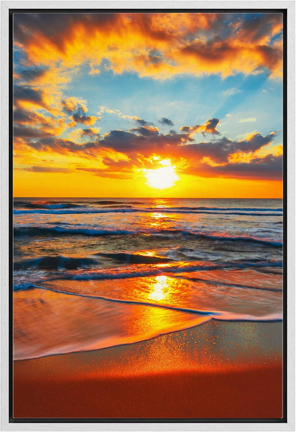 ADALE Canvas Print Wall Art Hummingbird Flies On White Carnation Flower ...