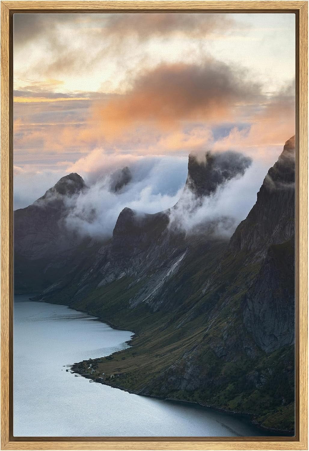 ADALE Canvas Print Wall Art Hummingbird Flies On White Carnation Flower ...