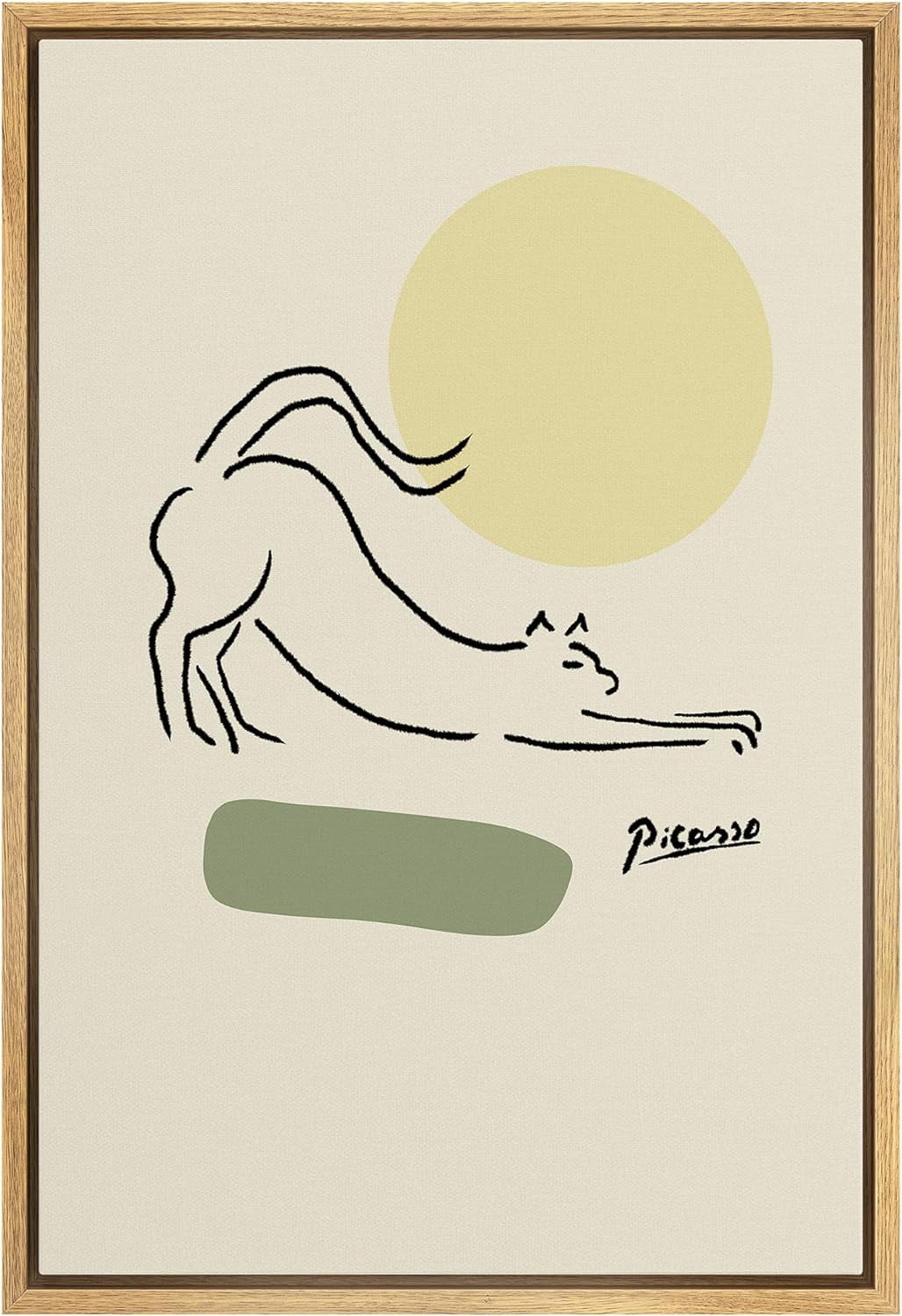 ADALE Canvas Print Wall Art Picasso Stretching Cat with Green Circles ...