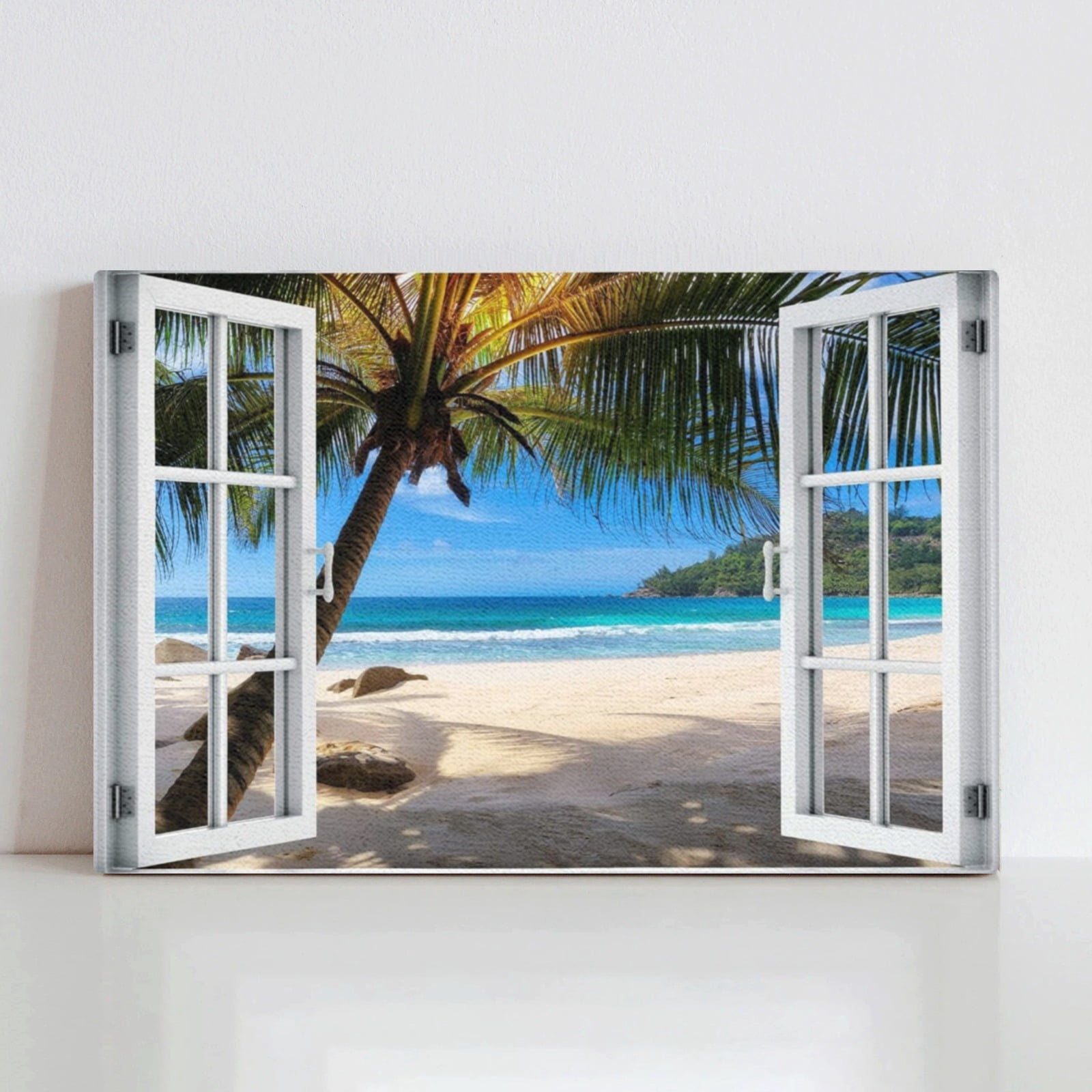 ADALE Canvas Print Wall Art Window View Tropical Island Beach Vacation ...