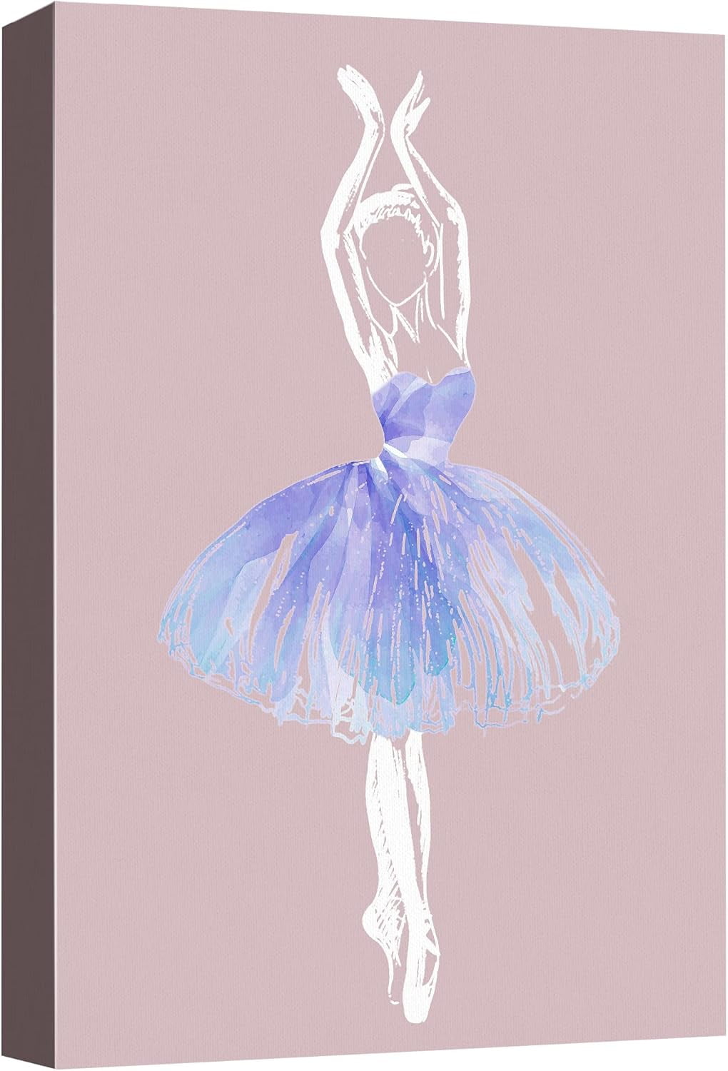 ADALE Canvas Prt Wall Art Ballera Twirls Blue Dress Dance Fashion ...