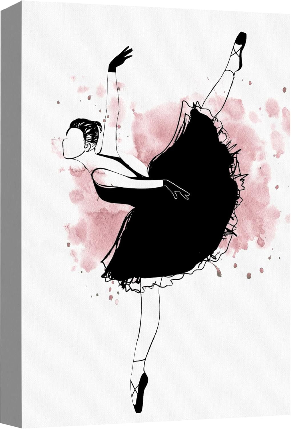 ADALE Canvas Prt Wall Art Dancg Ballera with Pk Pat Drops Dance Fashion ...