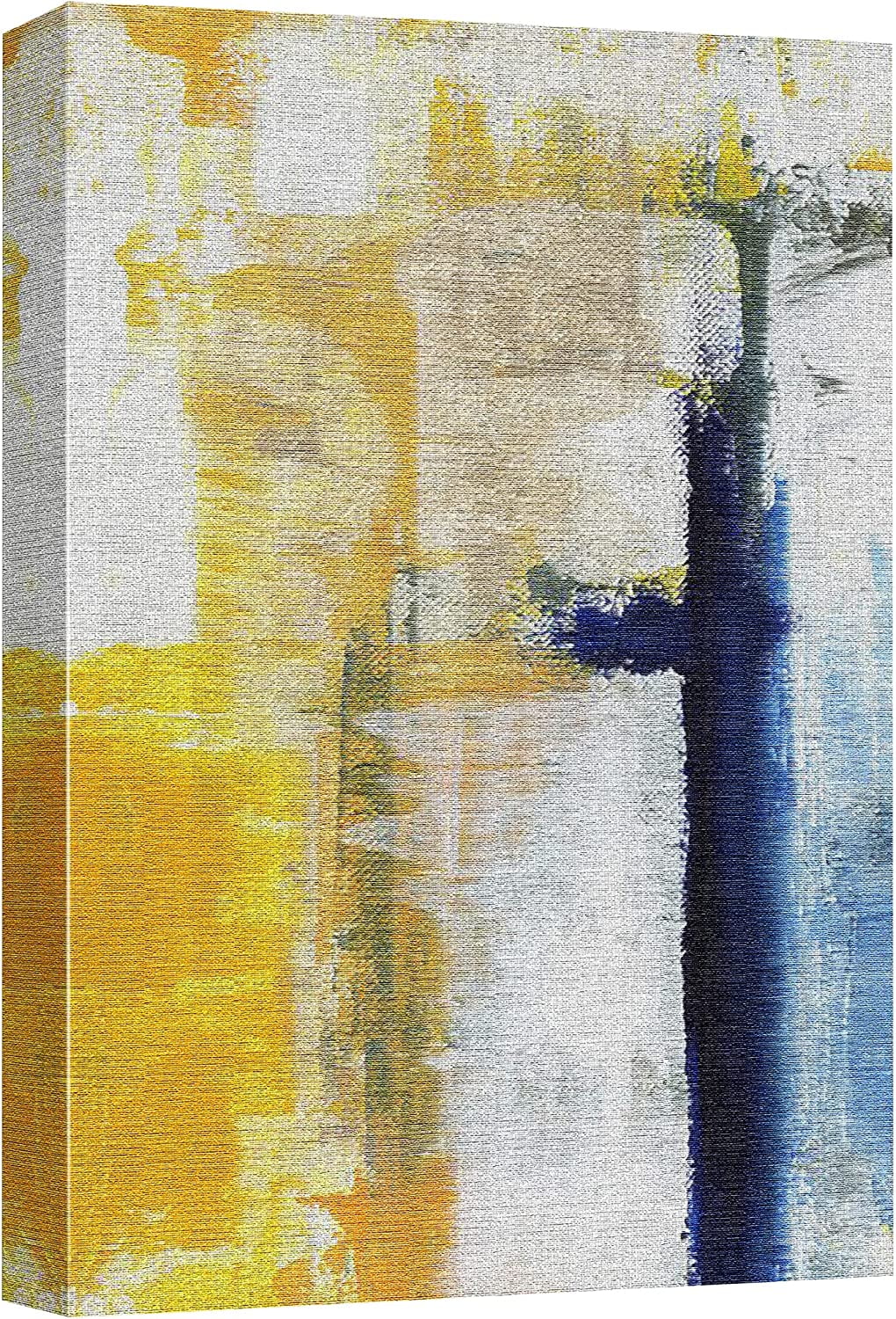 ADALE Canvas Prt Wall Art Faded Geometric Blue & Color Field Abstract ...