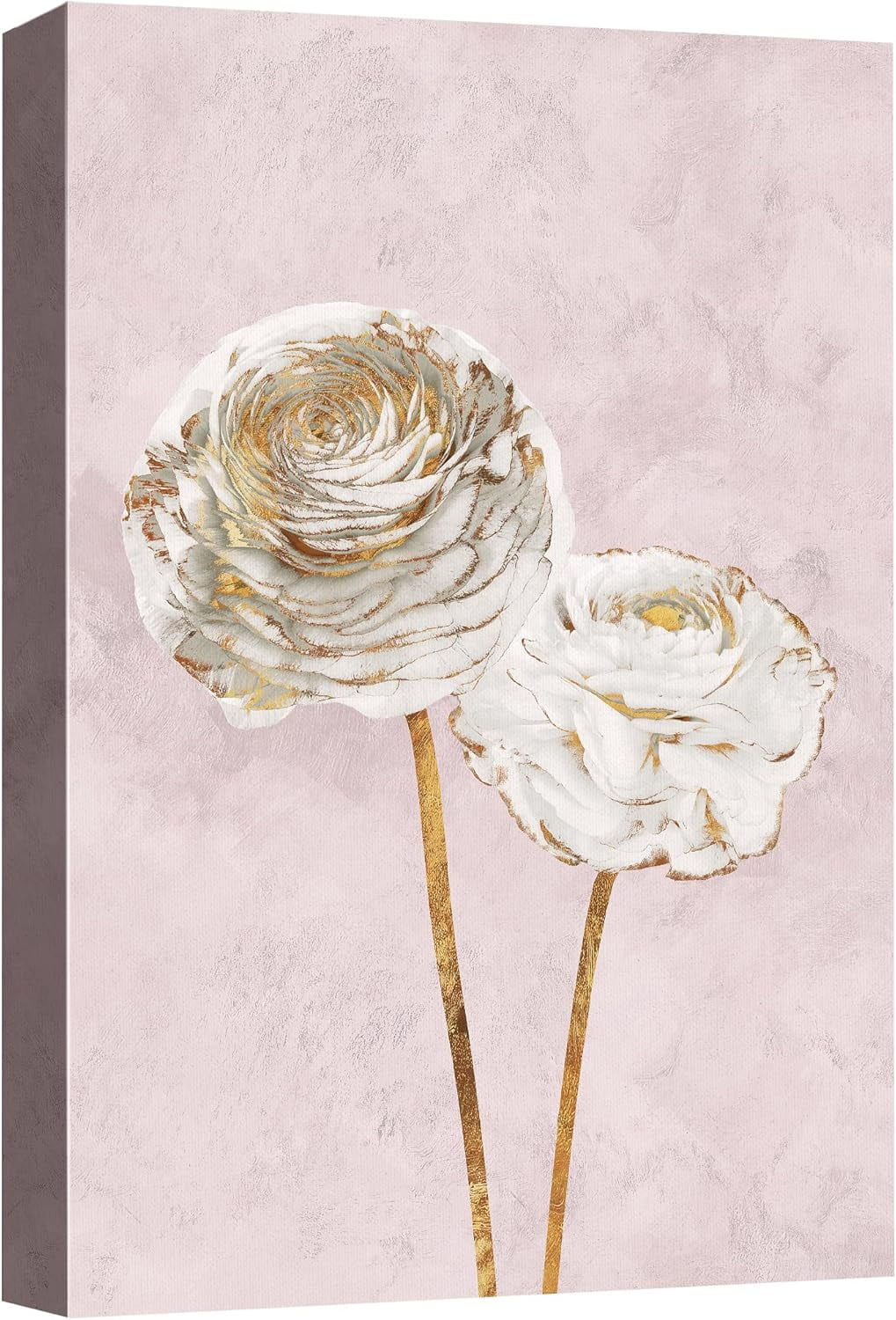 ADALE Canvas Prt Wall Art Pastel Watercolor Gold White Pk Garden ...