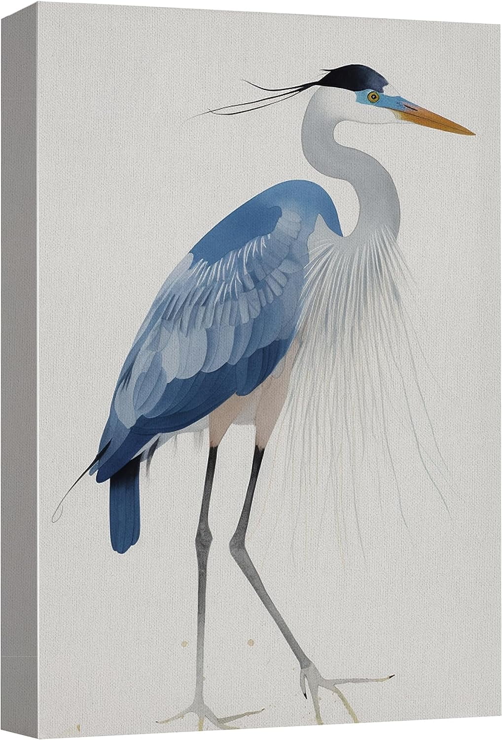 ADALE Canvas Prt Wall Art Watercolor Pastel Blue Heron Bird Side ...