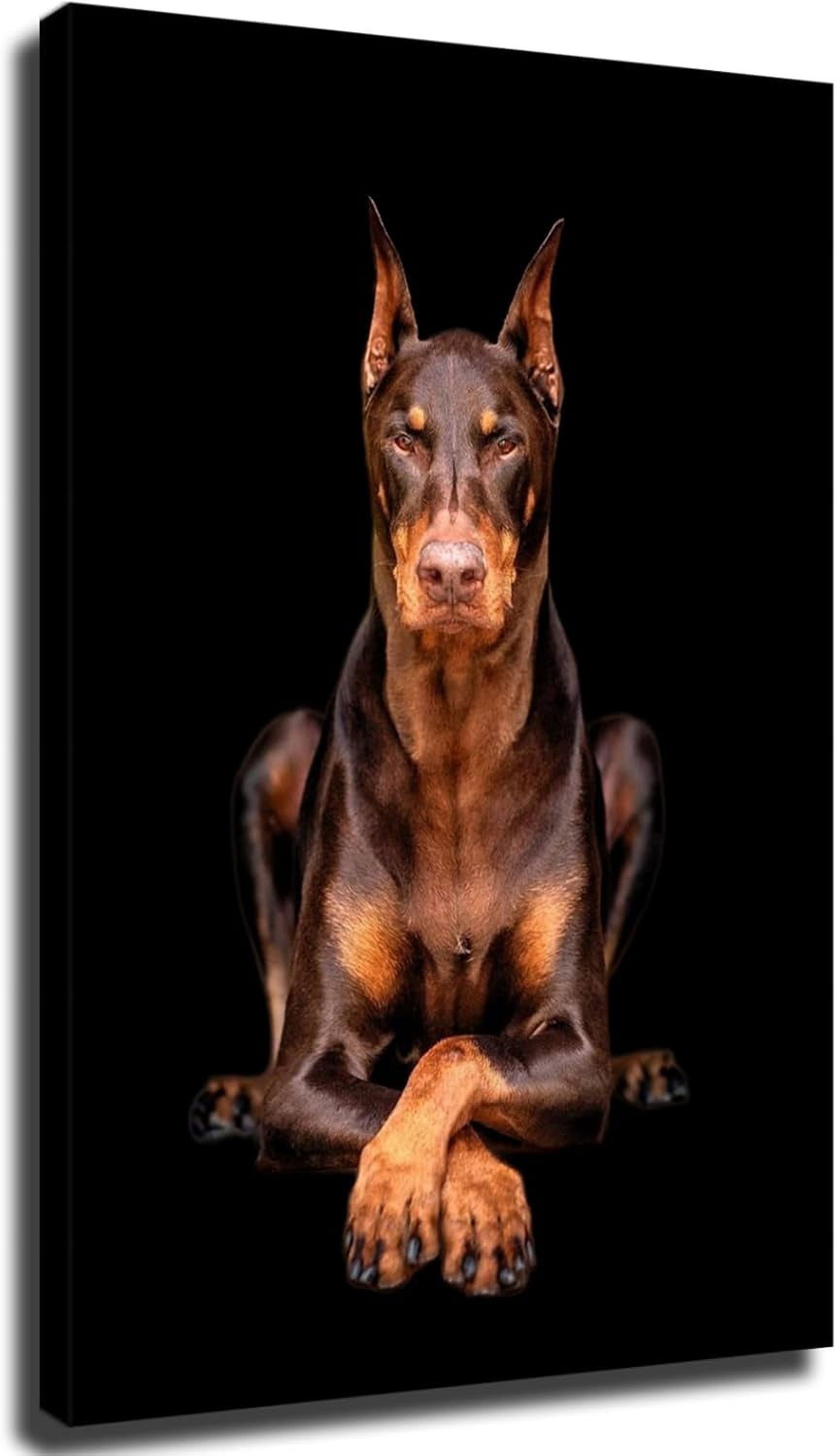 ADALE Canvas Wall Art Doberman Black and White Pictures Animal Prints ...