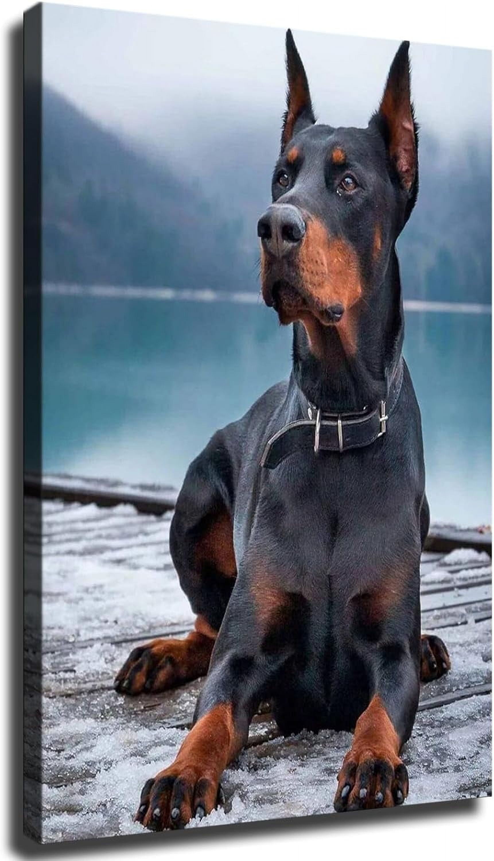 ADALE Canvas Wall Art Doberman Pictures Animal Prints Poster Canvas ...