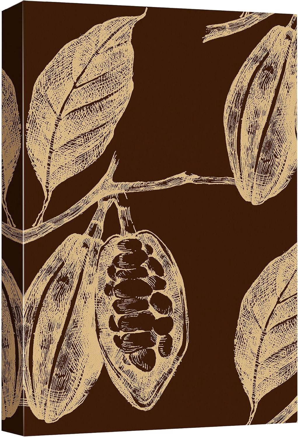 ADALE Canvas Wall Art Hand Drawn Coffee Seeds on The Plant Giclee Print ...