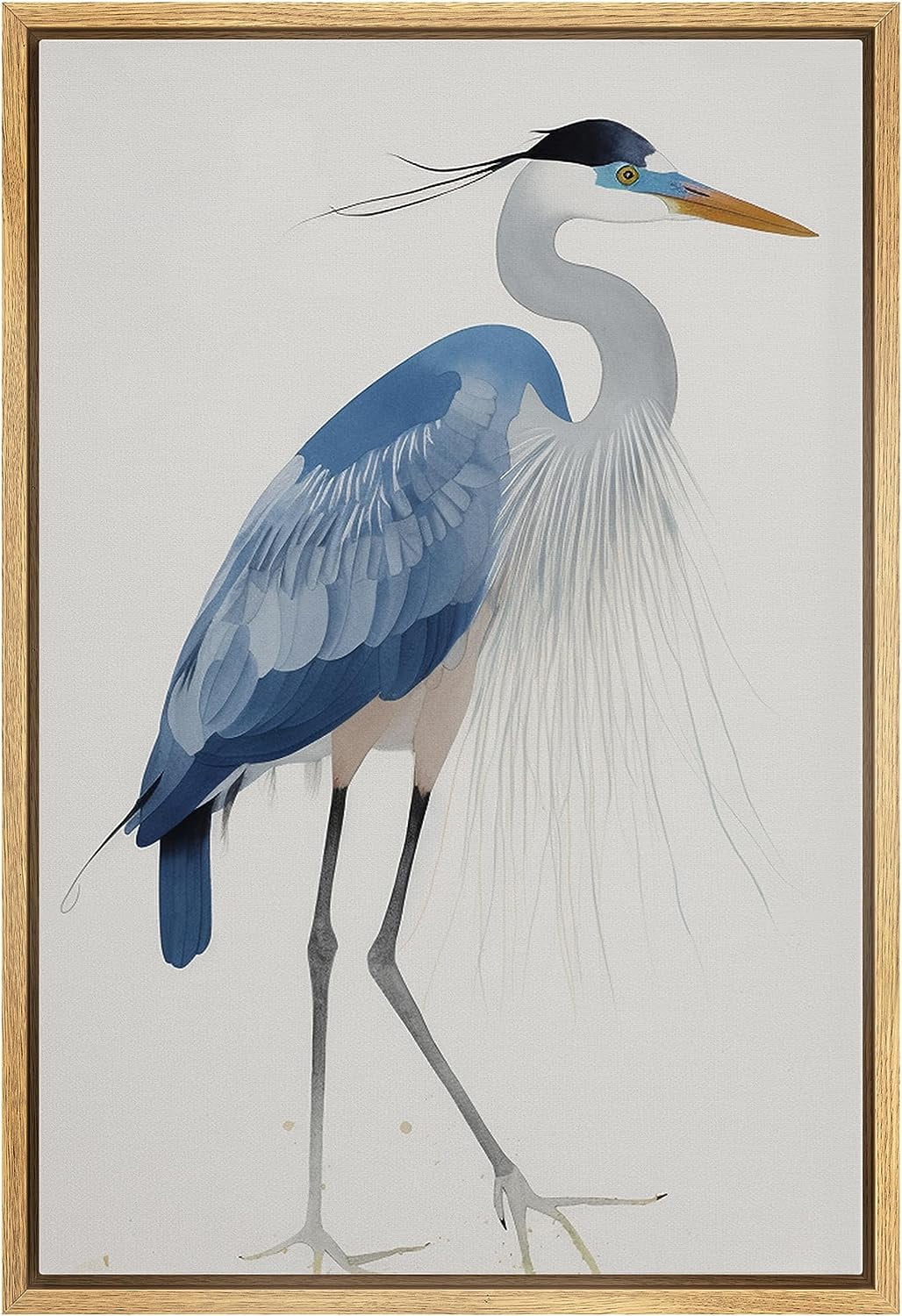 ADALE - Canvas Wall Art - Heron Bird - Wild Animal- Gallery Wrap Modern ...