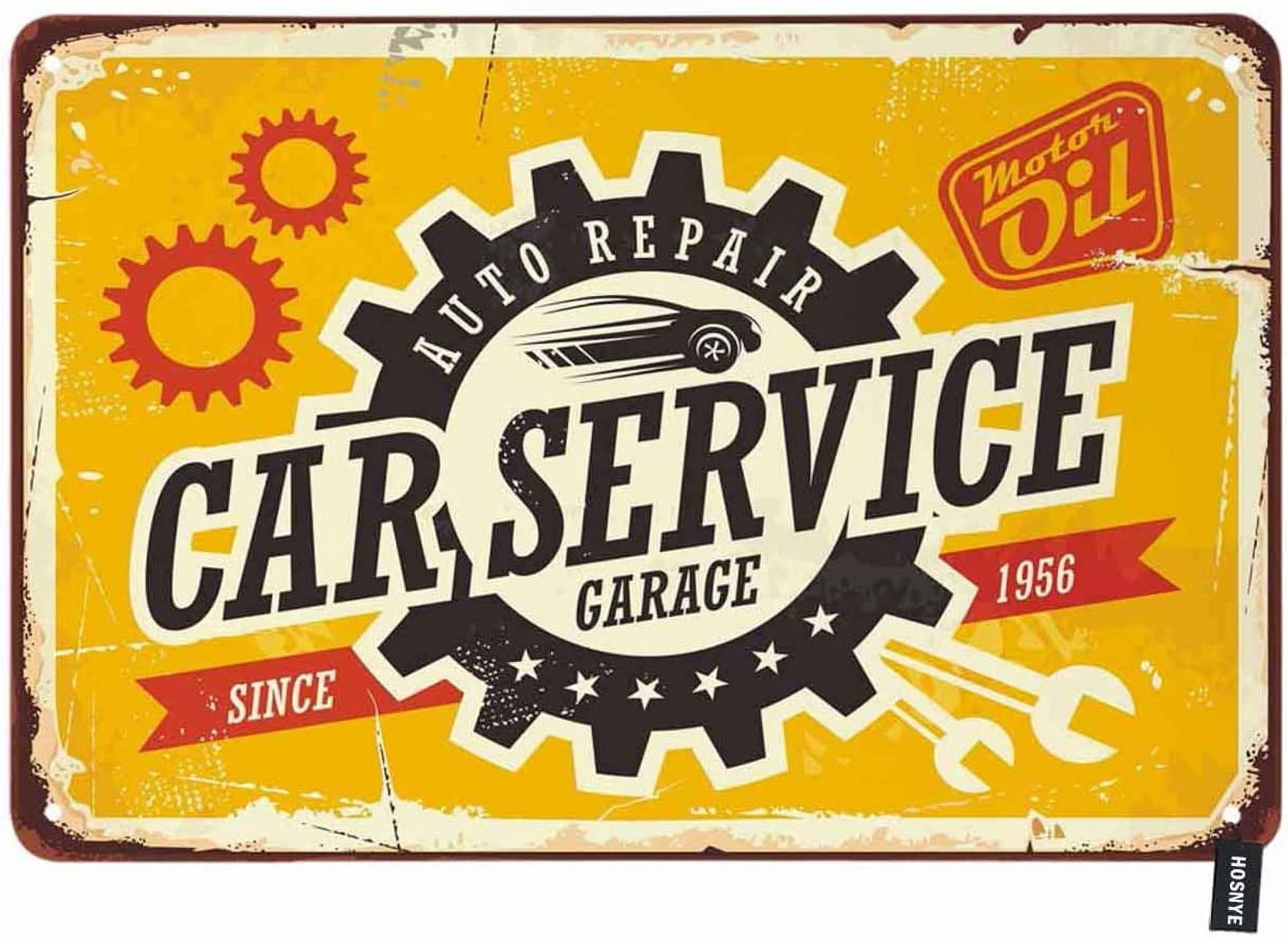 ADALE Car Service Tin Sign Vintage Poster with A Wheel and Lettering ...