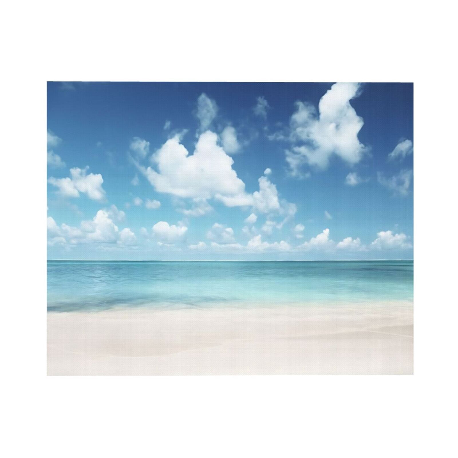 ADALE Caribbean Beach Sand & Sea Canvas Wall Art Picture Print Unframe ...