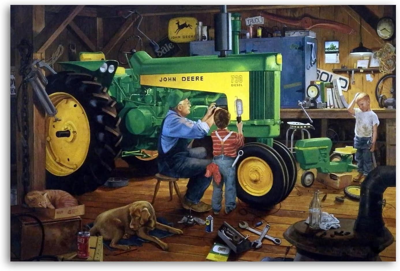 ADALE Charles Freitag Restoration II John Deere Tractor Canvas Art ...