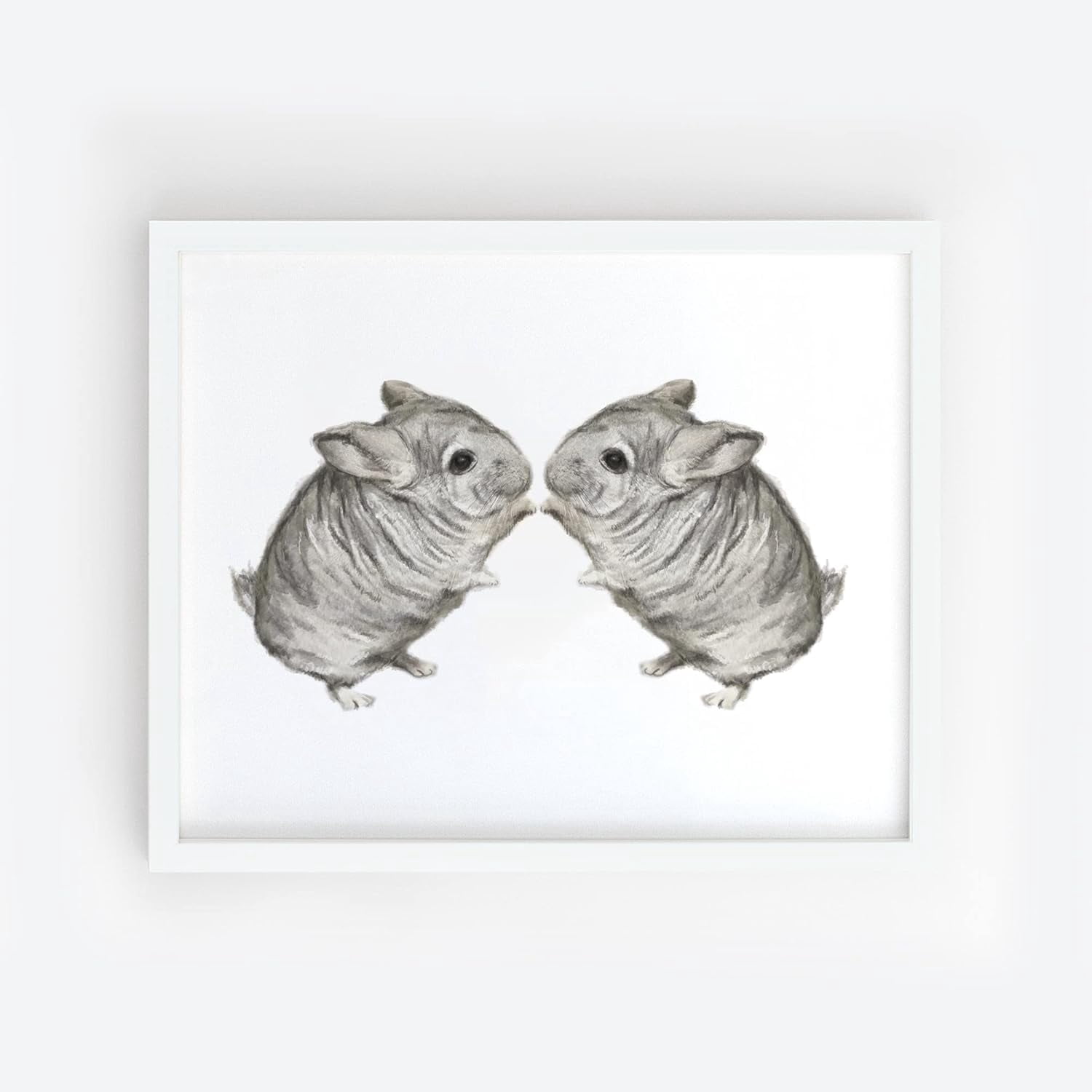 ADALE Chinchilla Twins Art Print, Newborn Unisex Baby Nursery Room Wall ...