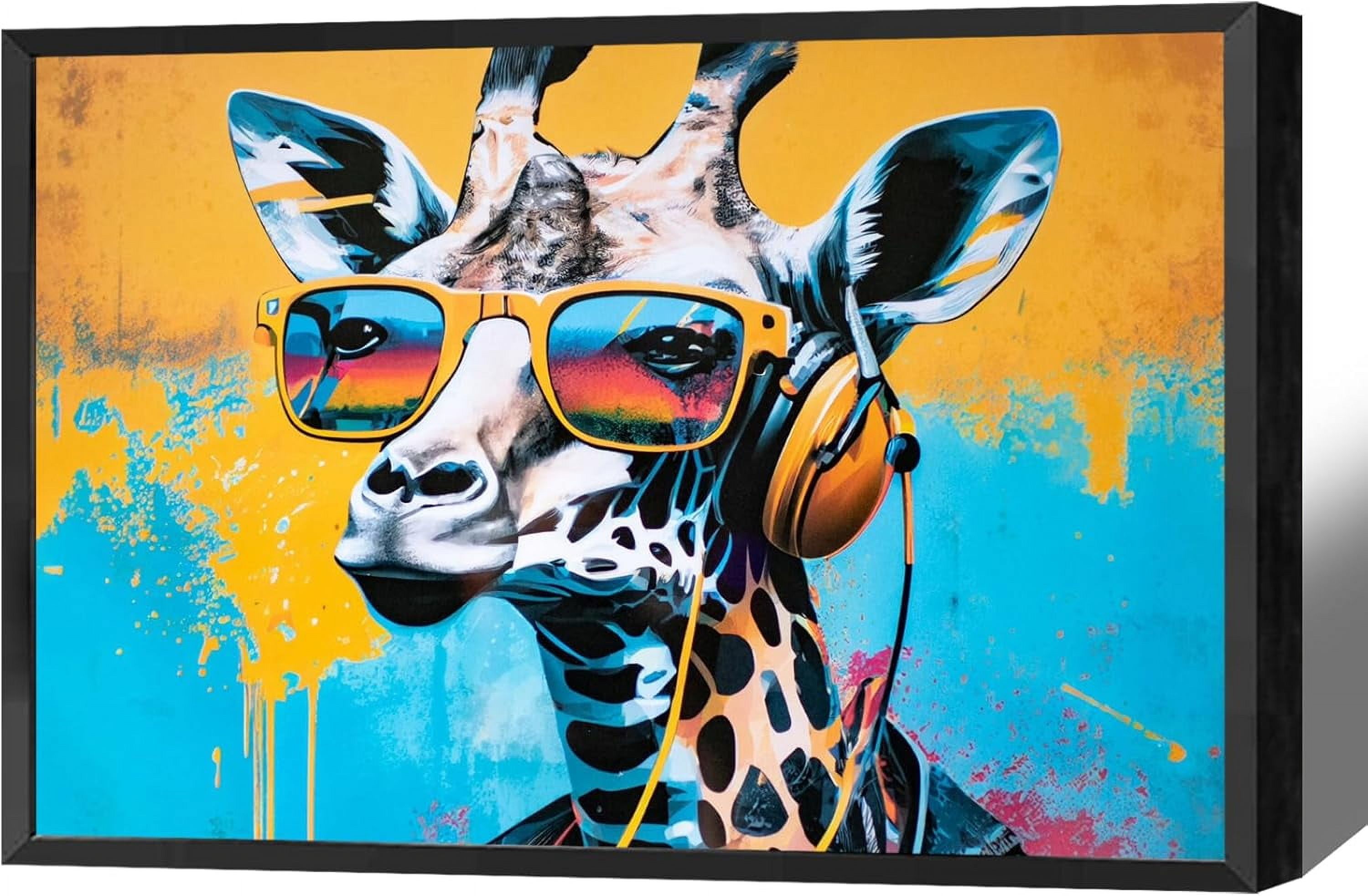 ADALE Colorful Animal Graffiti Wall Art Funny Cute Frog With Headphone ...